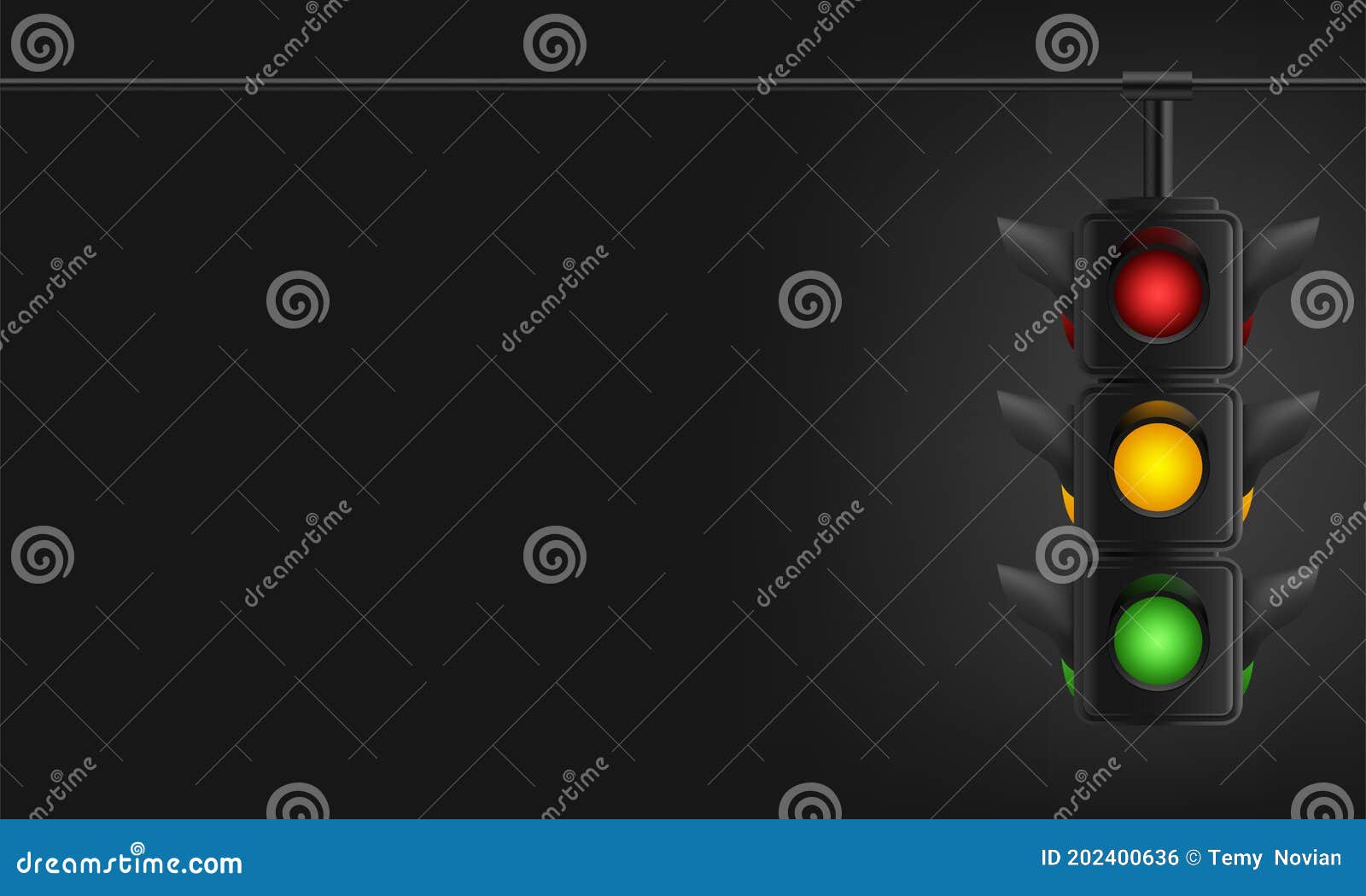 Realistic Traffic Lights with All Three Colors Stock Vector ...