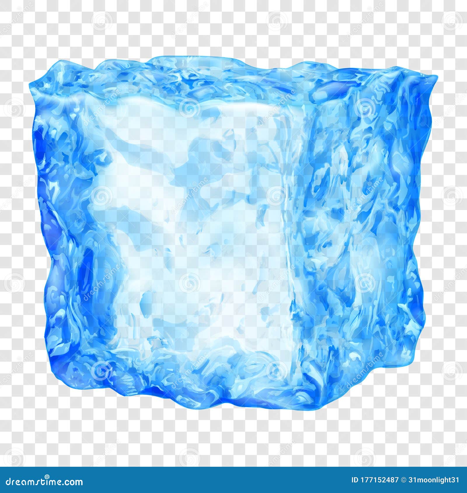 Realistic Translucent Ice Cube Stock Vector - Illustration of solid ...