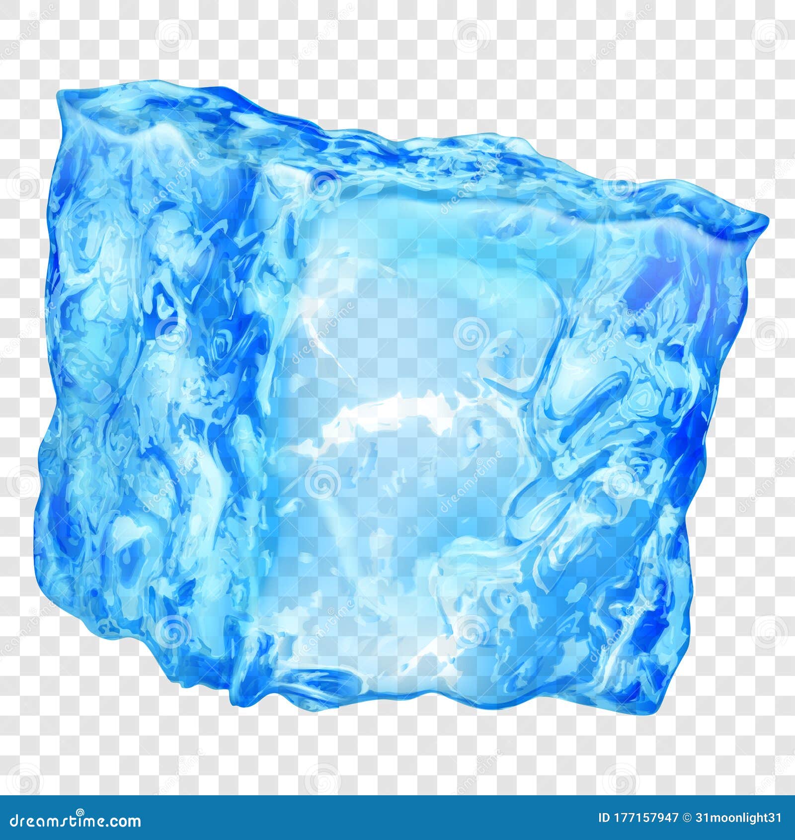 Realistic Translucent Ice Cube Stock Vector - Illustration of ...