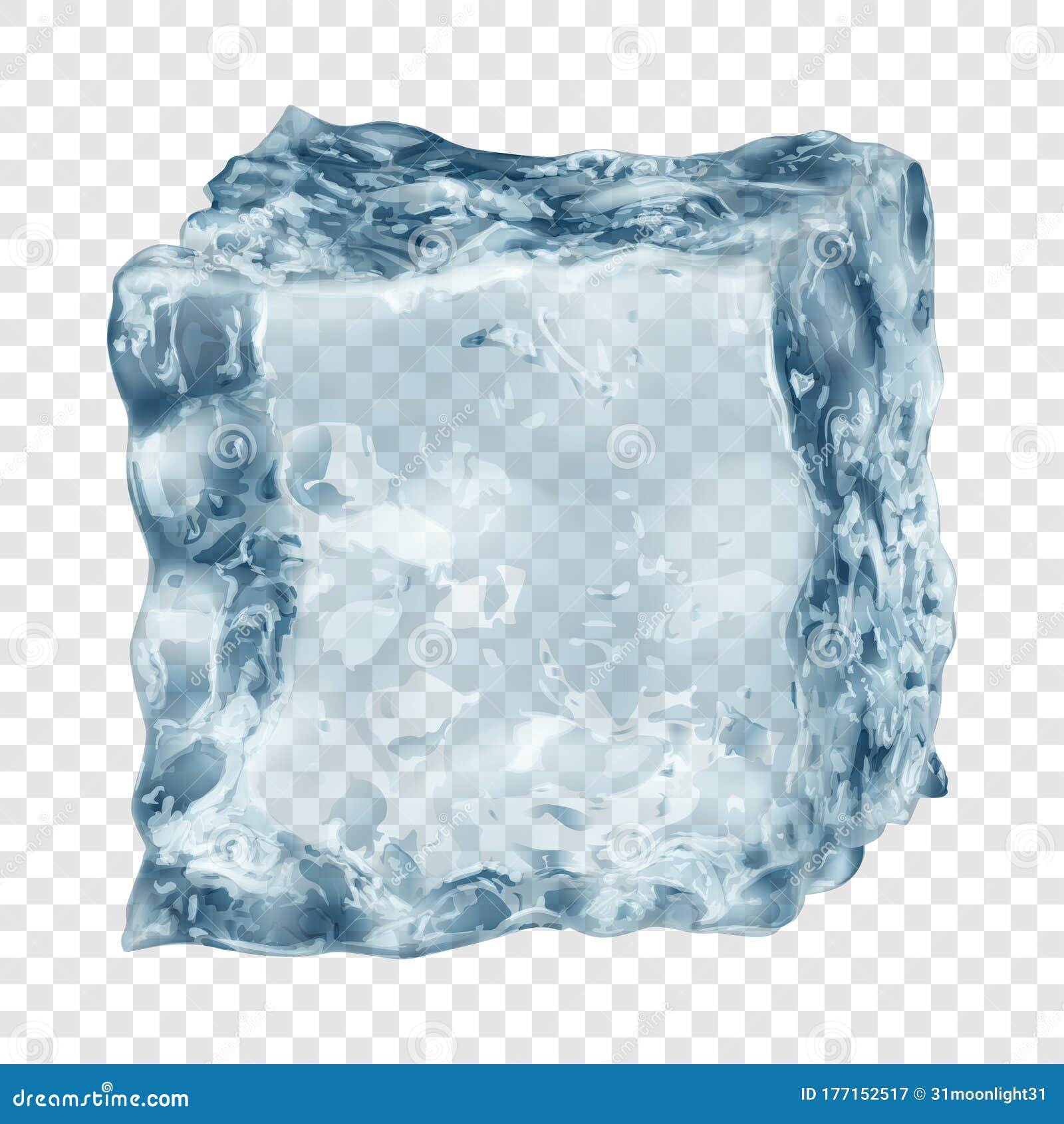 Realistic Translucent Ice Cube Stock Vector - Illustration of cold ...