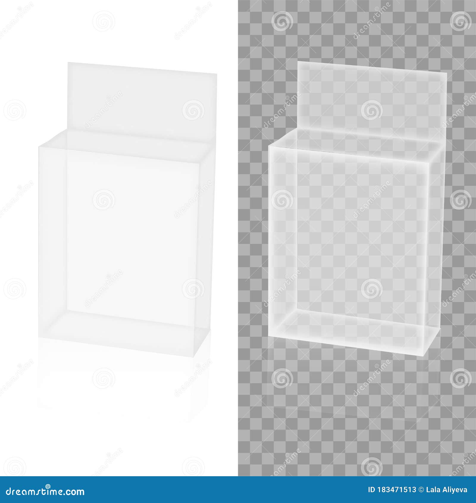 Realistic Transparency White Paper or Plastic Packaging Box. Vector ...