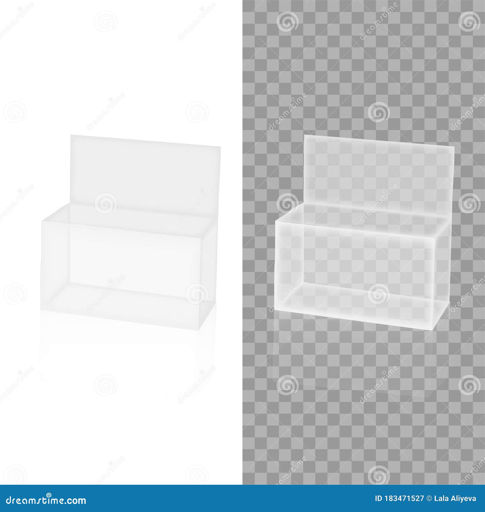 Realistic Transparency White Paper or Plastic Packaging Box. Vector ...