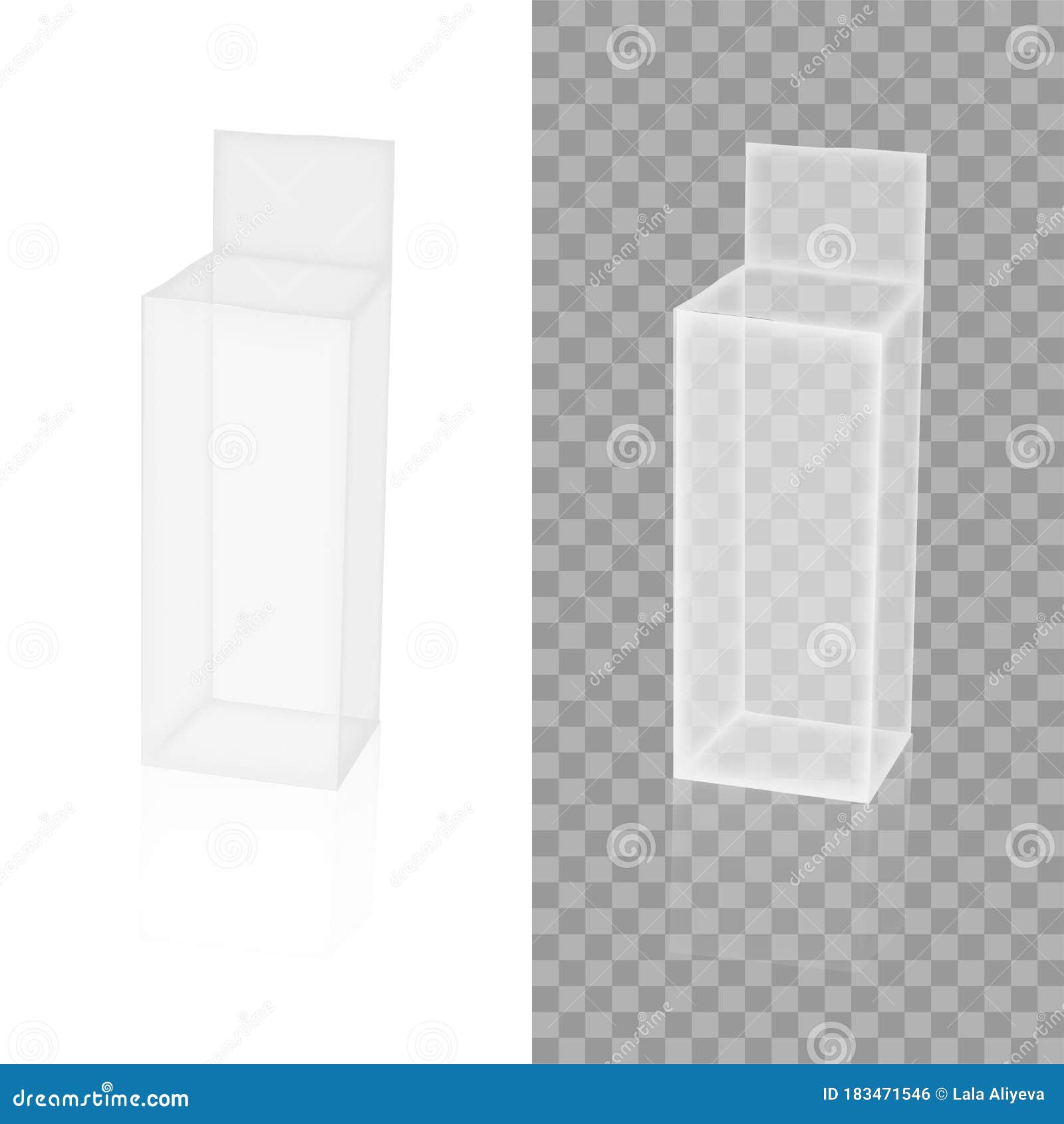 Realistic Transparency White Paper or Plastic Packaging Box. Vector ...