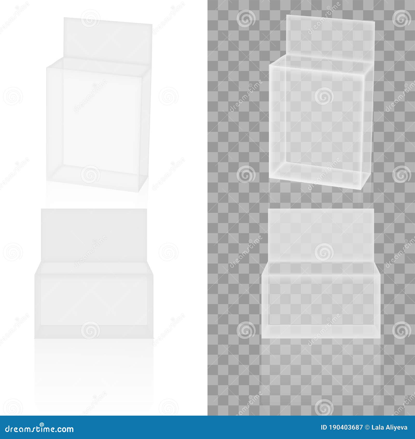 Realistic Transparency White Paper or Plastic Packaging Box. Vector ...