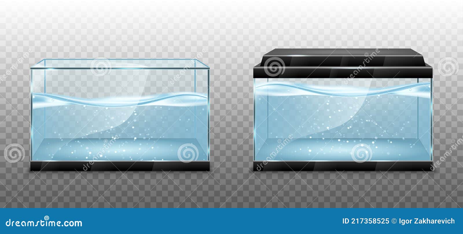 Transparent Aquarium Vector Illustration Habitat Water Tank House ...