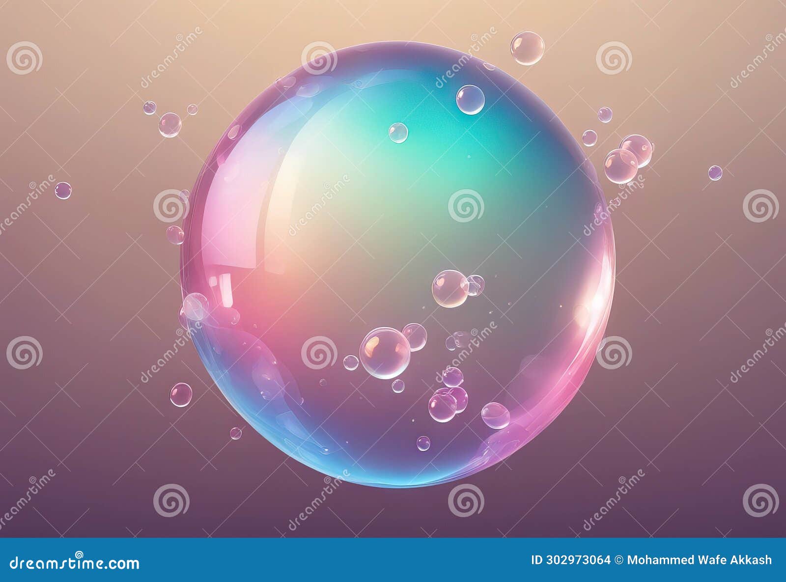Realistic Transparent Colored Soap or Water Bubble Stock ...