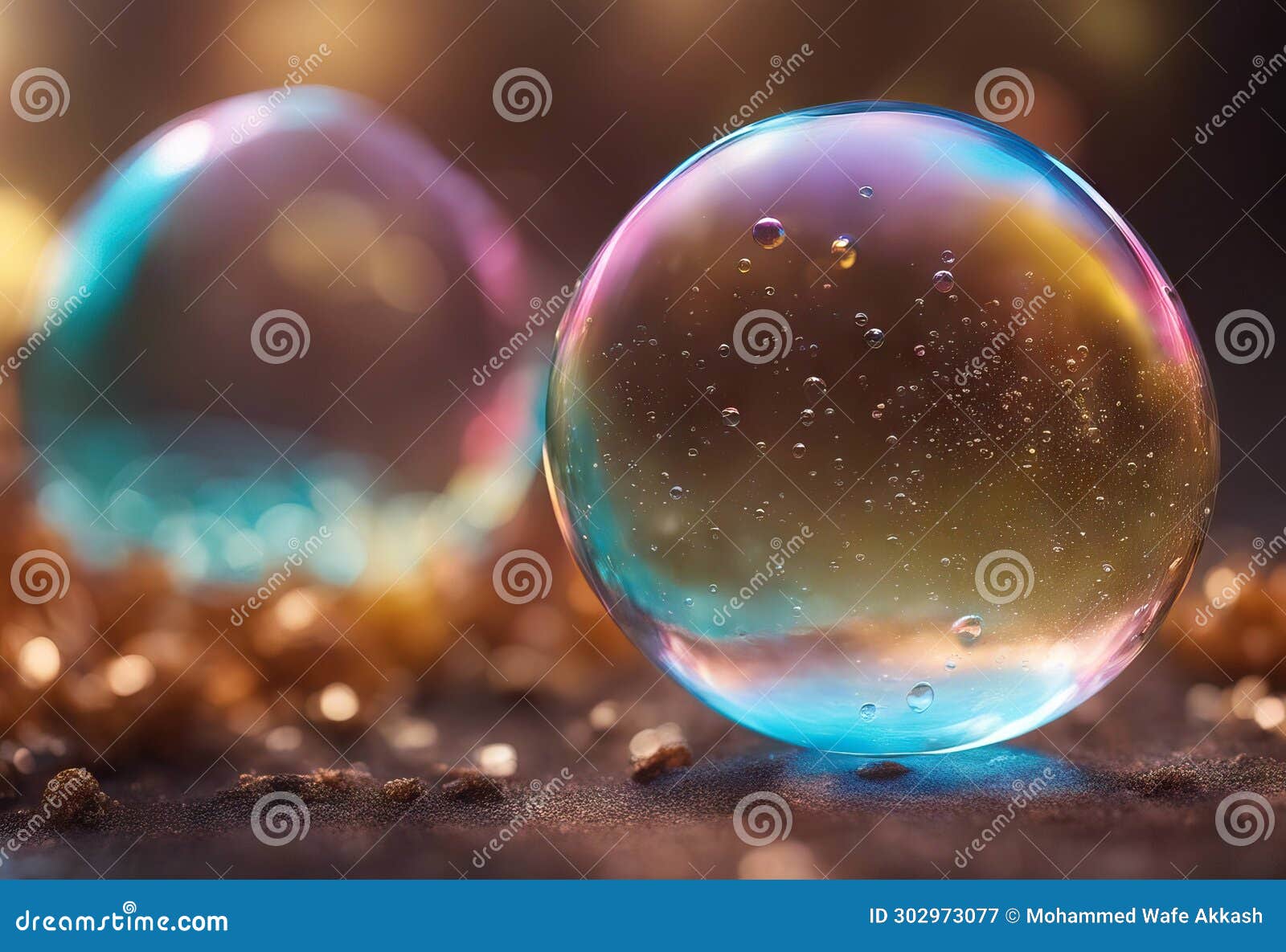 Realistic Transparent Colored Soap or Water Bubble Stock ...