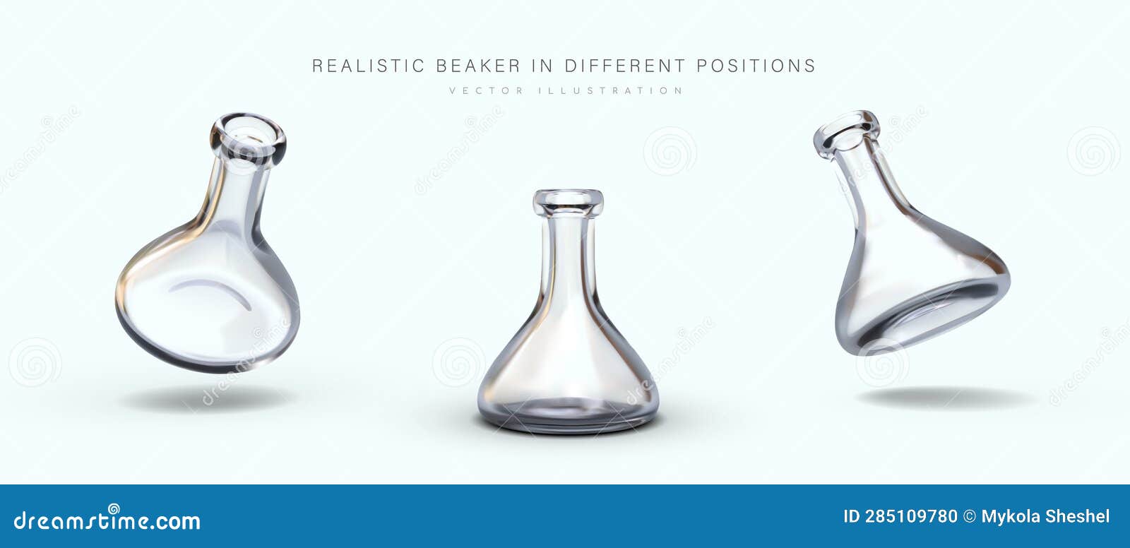 Realistic Transparent Laboratory Beaker. Empty Triangular Conical Flask ...