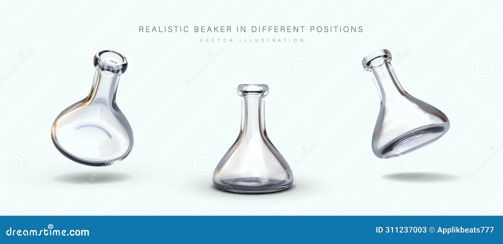 Realistic Transparent Laboratory Beaker. Empty Triangular Conical Flask ...