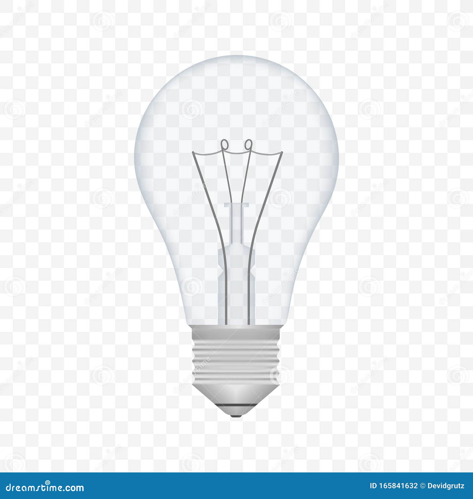Realistic Transparent Light Bulb. Lamp, Incandescent Bulb. Vector Stock ...
