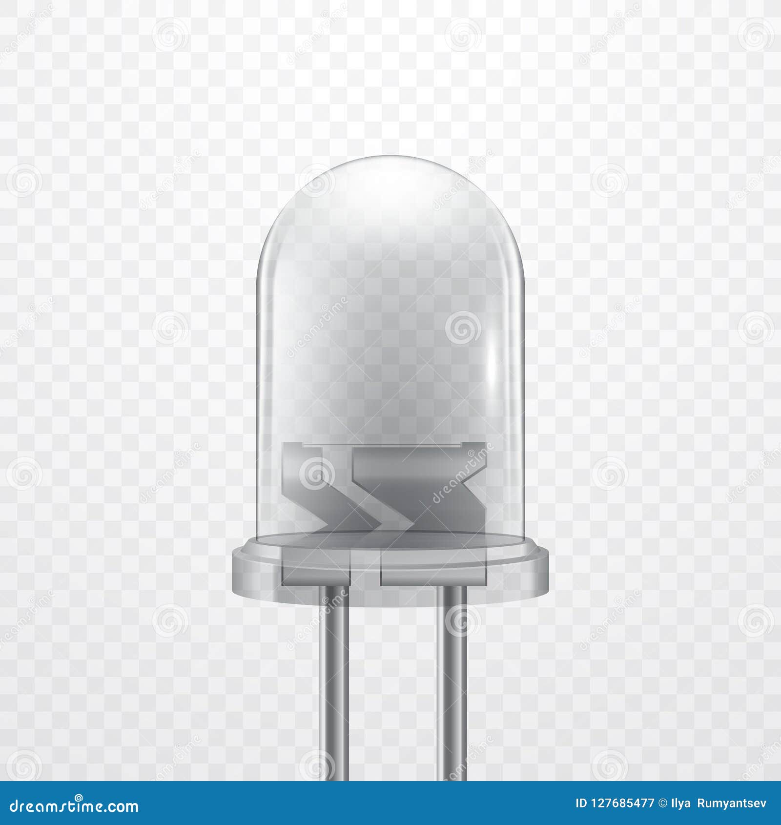 Realistic Transparent Light Emitting Diode, LED Vector Illustration ...