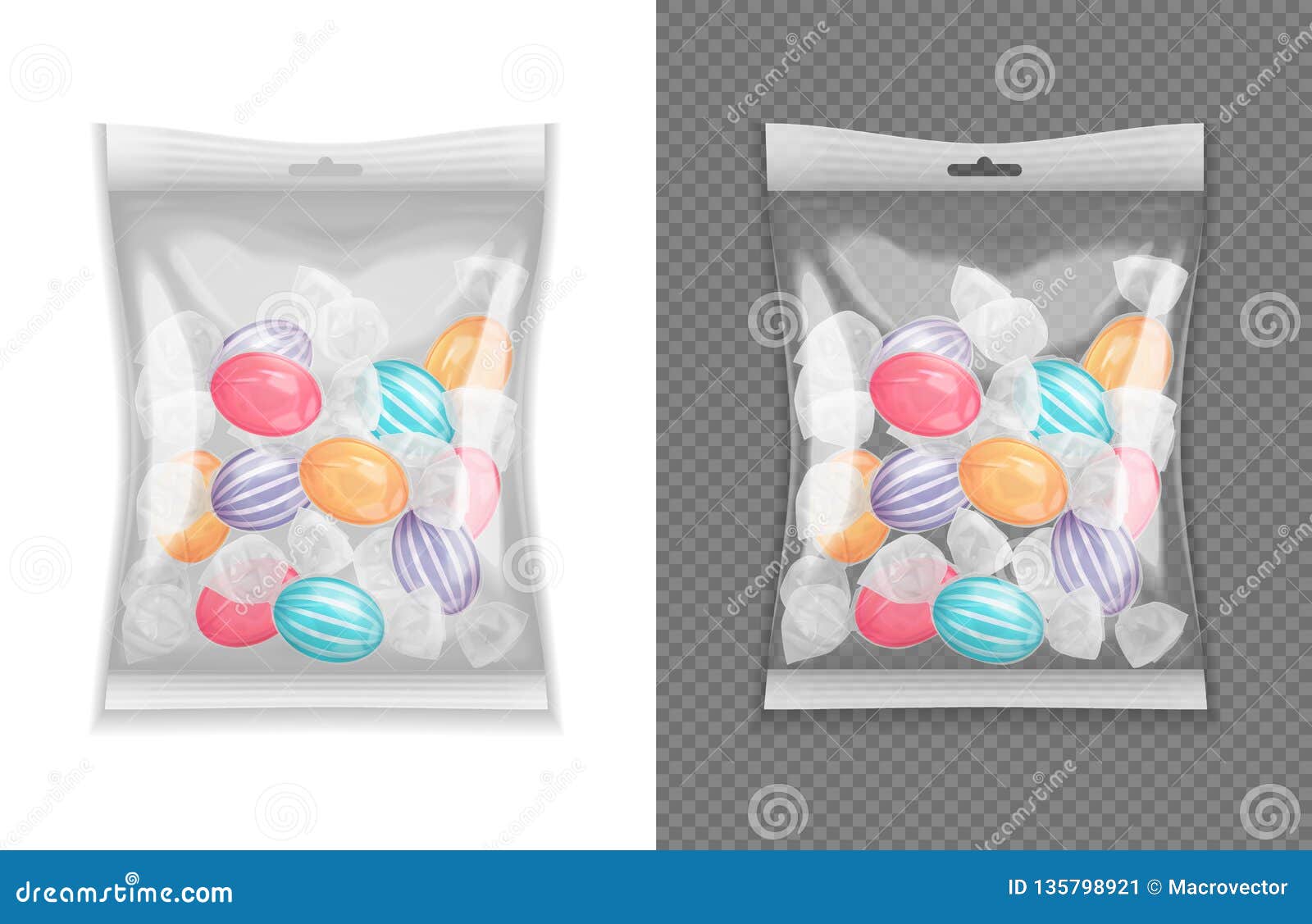 Realistic Candy Package Set Stock Vector - Illustration of candy, food ...