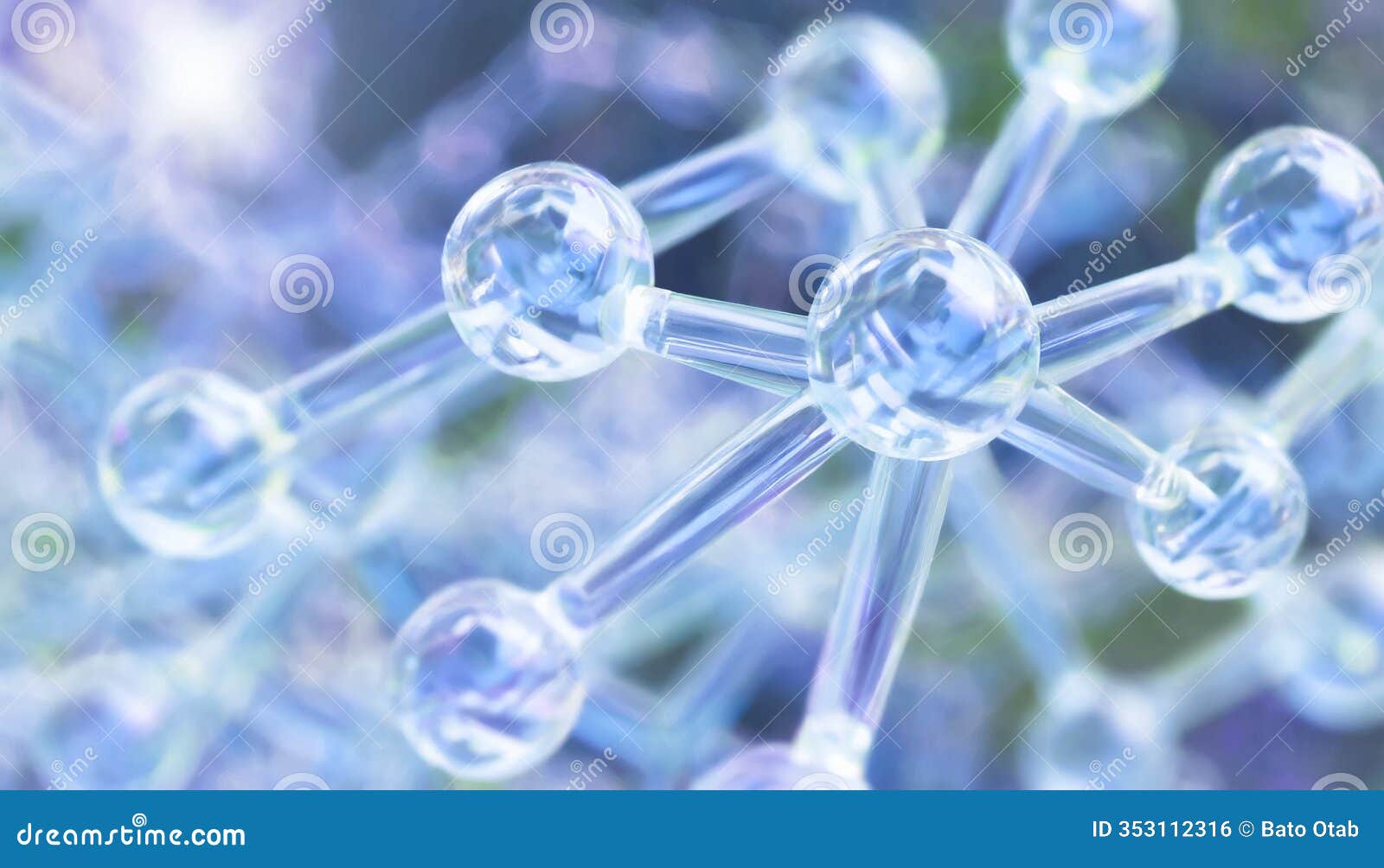 Transparent Molecules Bonding 3d Glass Atom Bonds Abstract Background ...