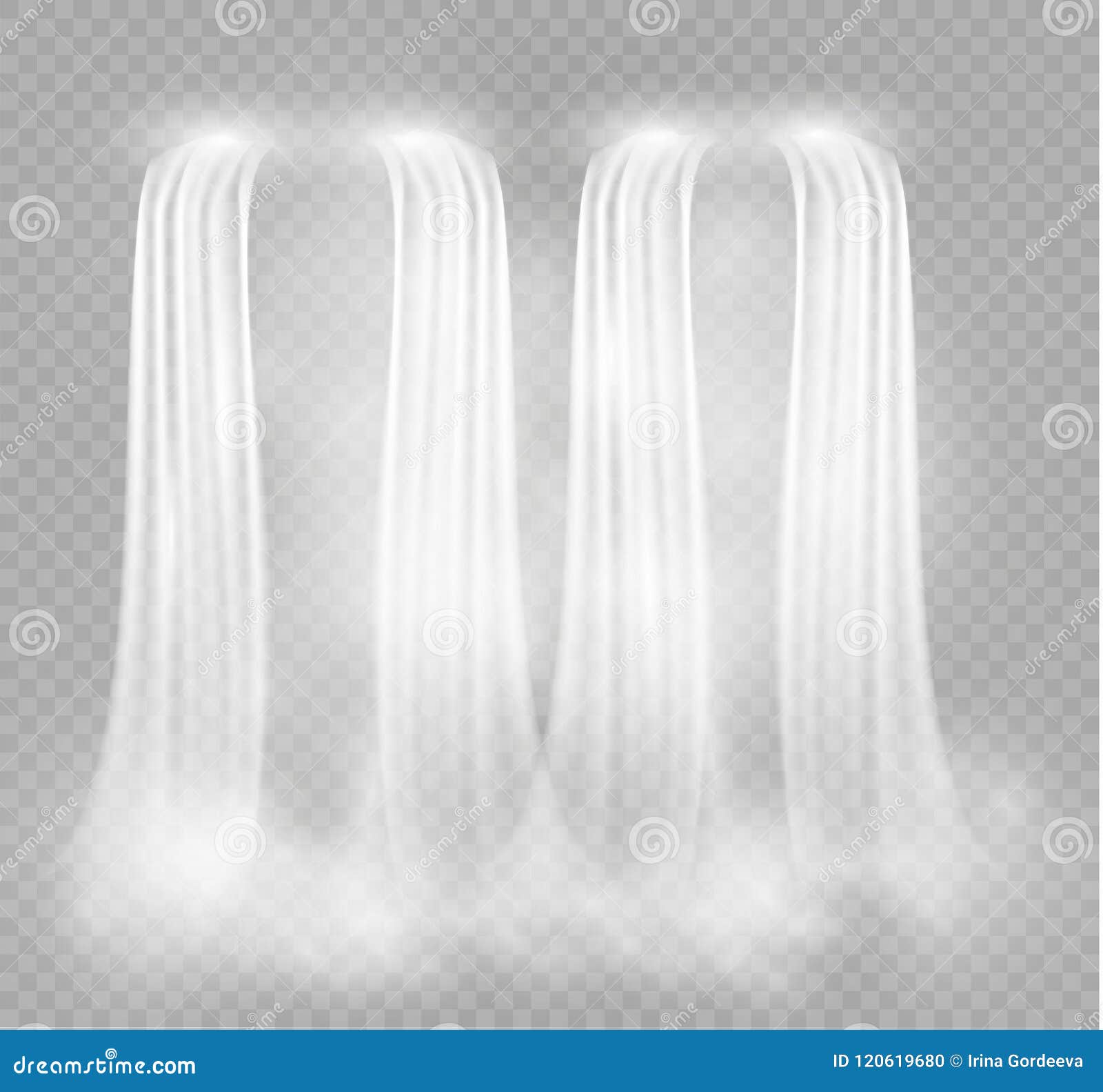 Realistic Transparent, Nature, Stream of Waterfall with Clear Water and ...