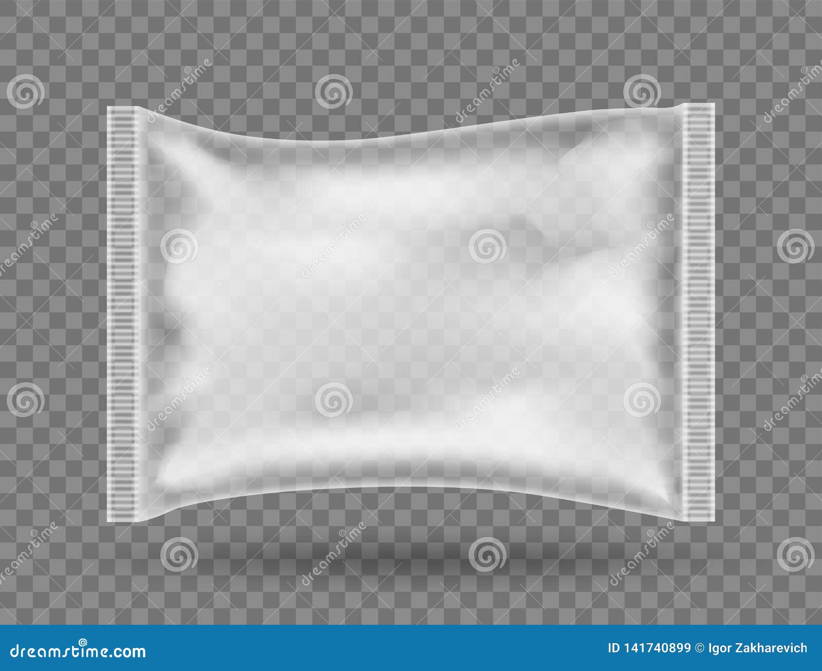 Realistic Transparent Package for Food. Polyethylene Packaging Stock ...