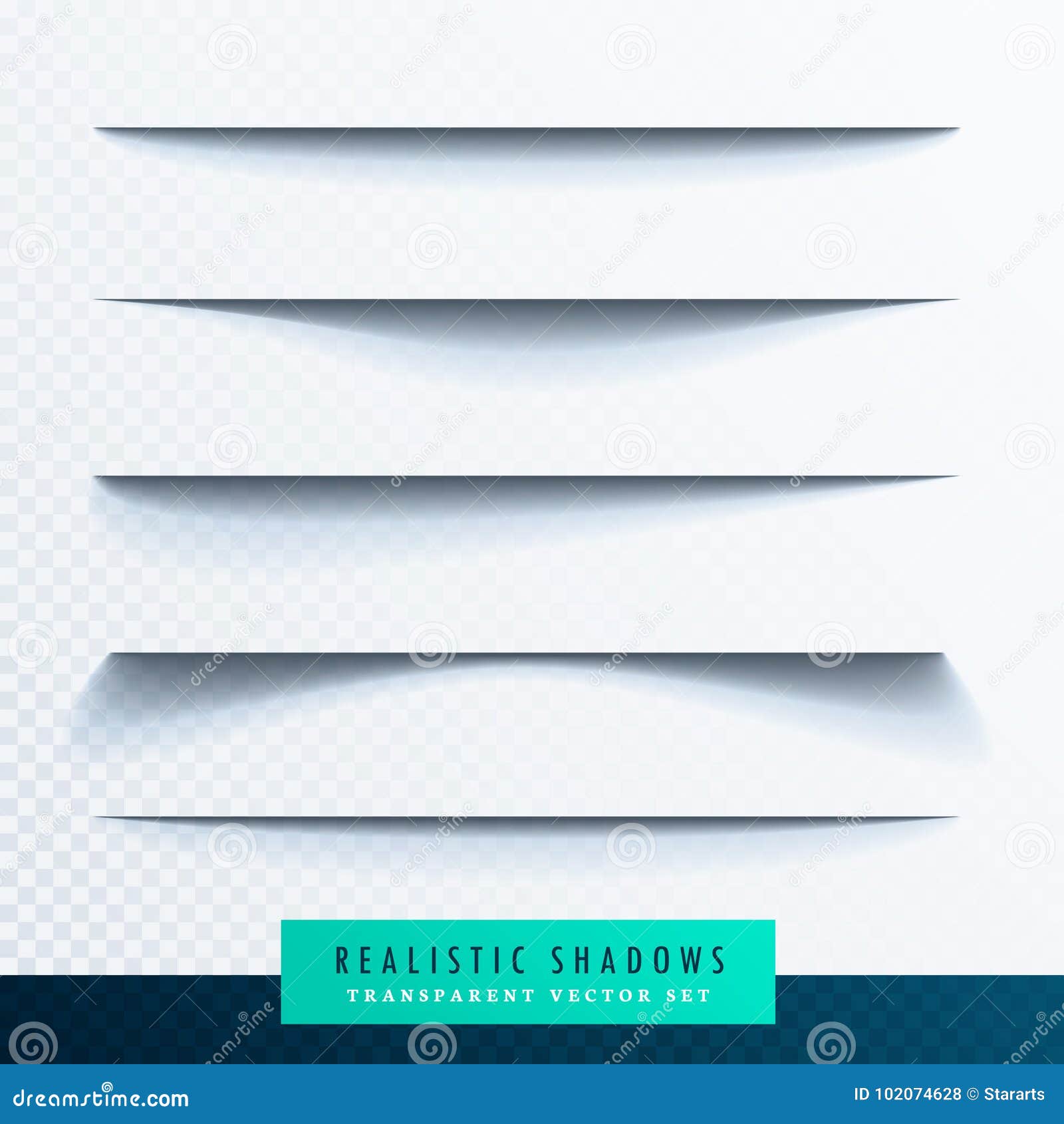 Realistic Transparent Paper Shadow Effect Set Stock Vector ...