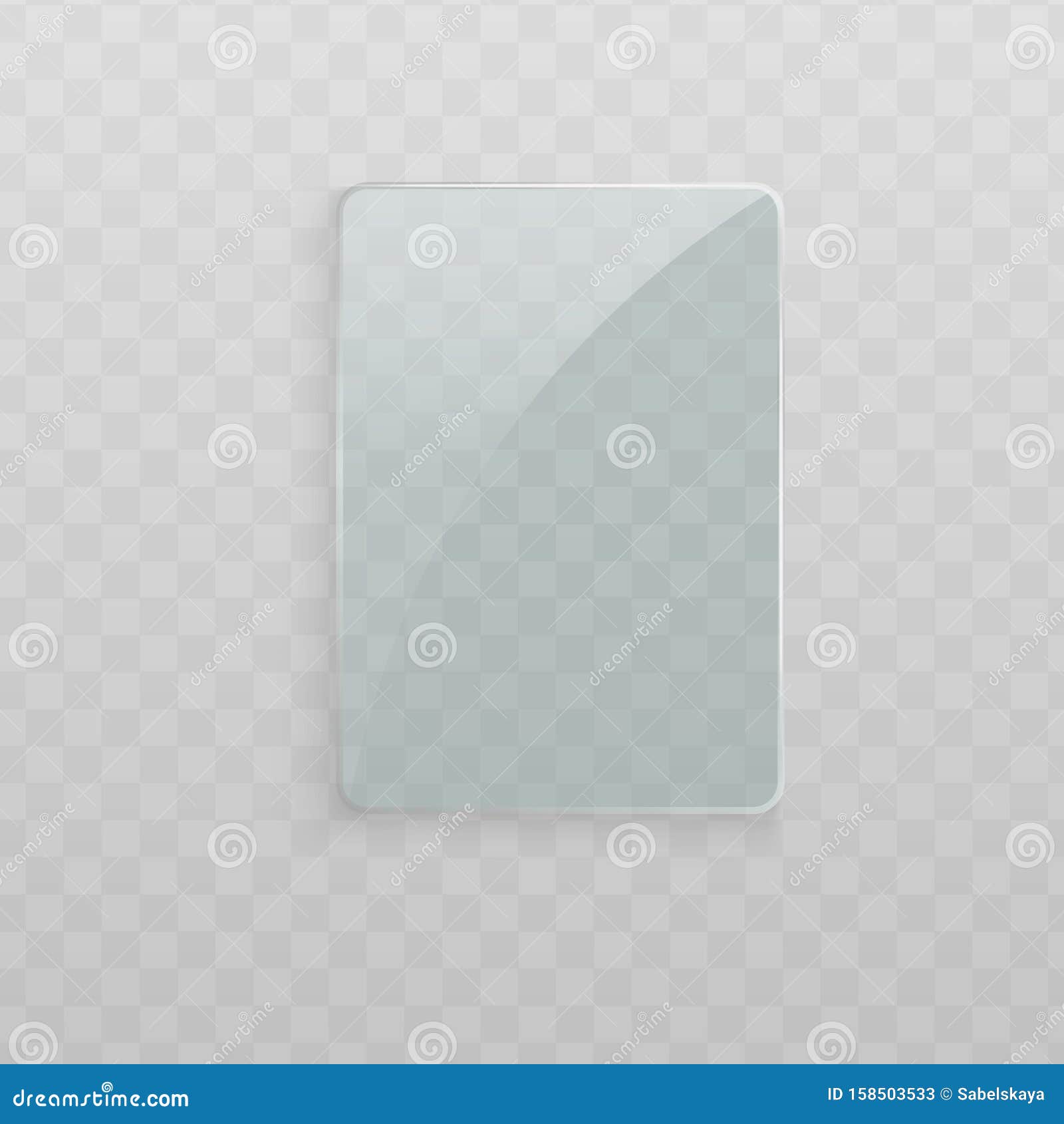 Realistic Transparent Rectangle Glass Plate with Rounded Corners Stock ...