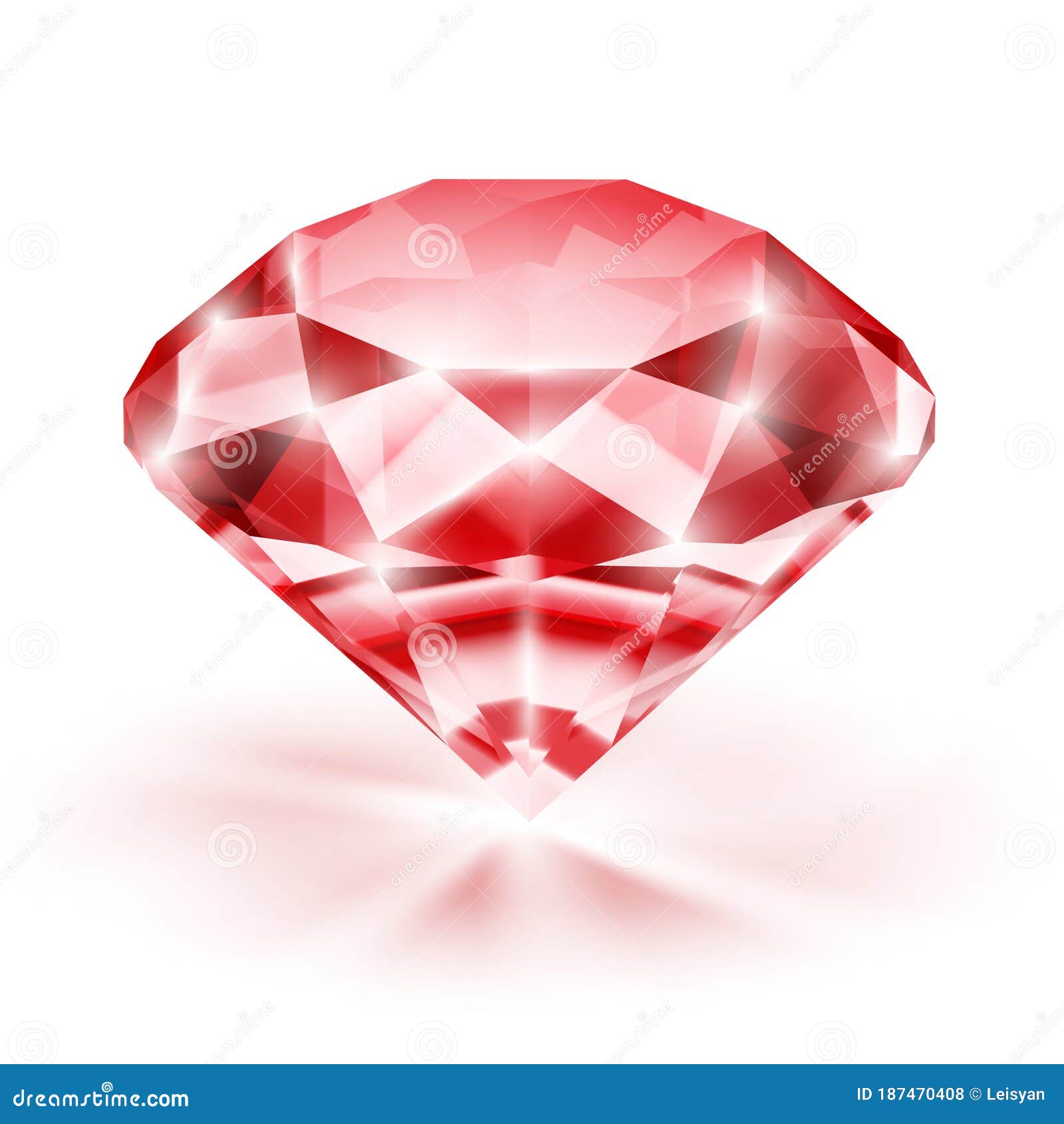 Realistic Transparent Ruby on White Stock Vector - Illustration of ...