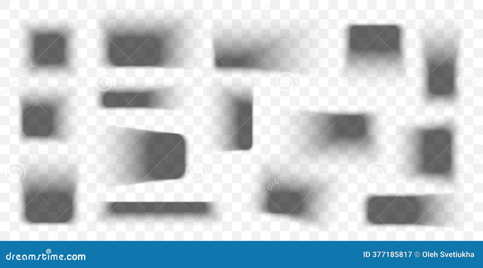 Set Of Transparent Shadow With Soft Edges. Realistic Shadow Effect Isolated On Transparent ...