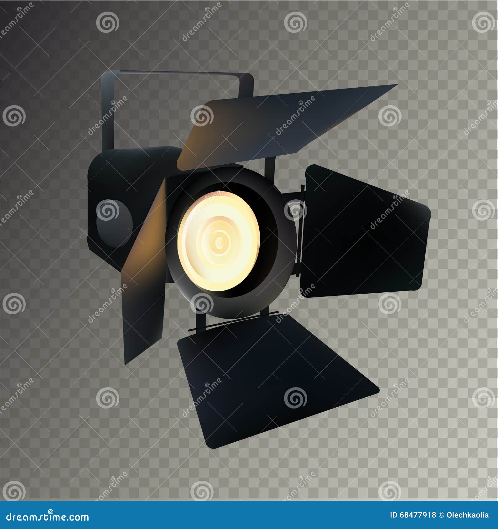Realistic Transparent Spotlight for Show and Scene. Vector Illustration ...
