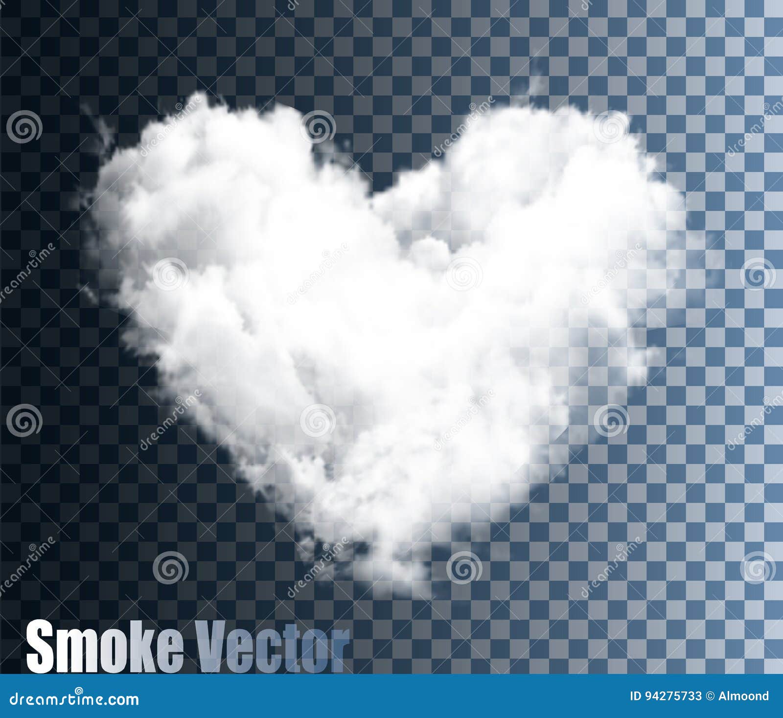 Realistic Transparent Vector Cloud Heart. Stock Vector - Illustration ...