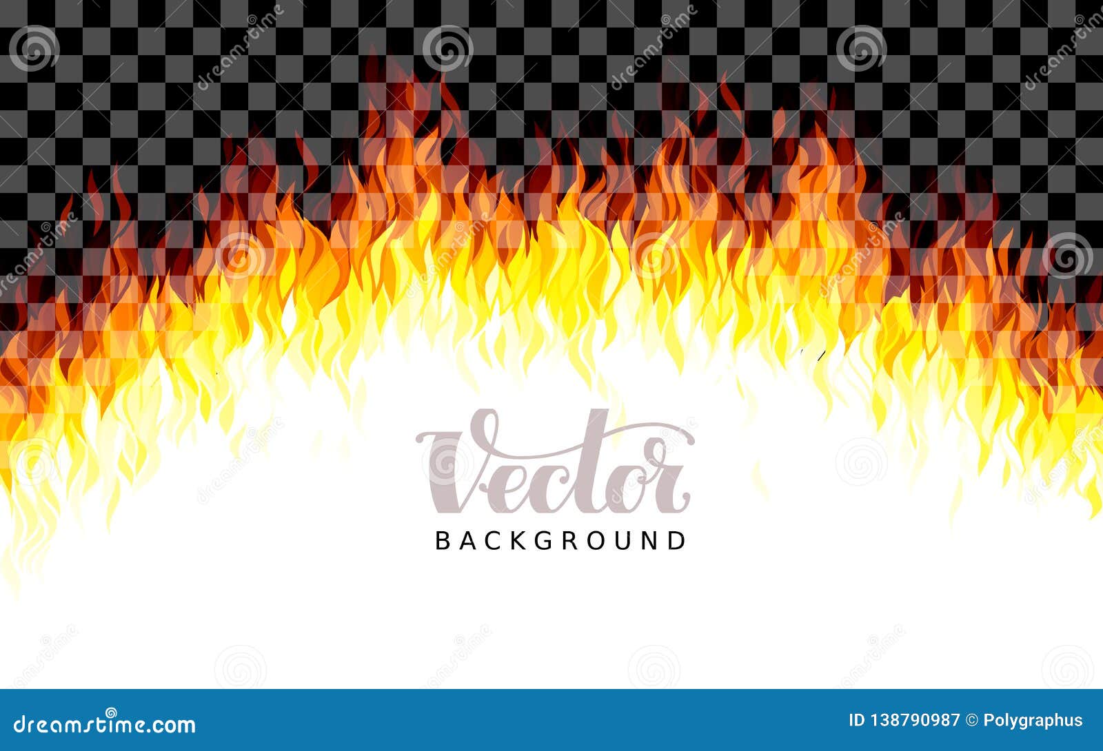 Realistic Transparent Vector Fire Flames on Transparent Background ...