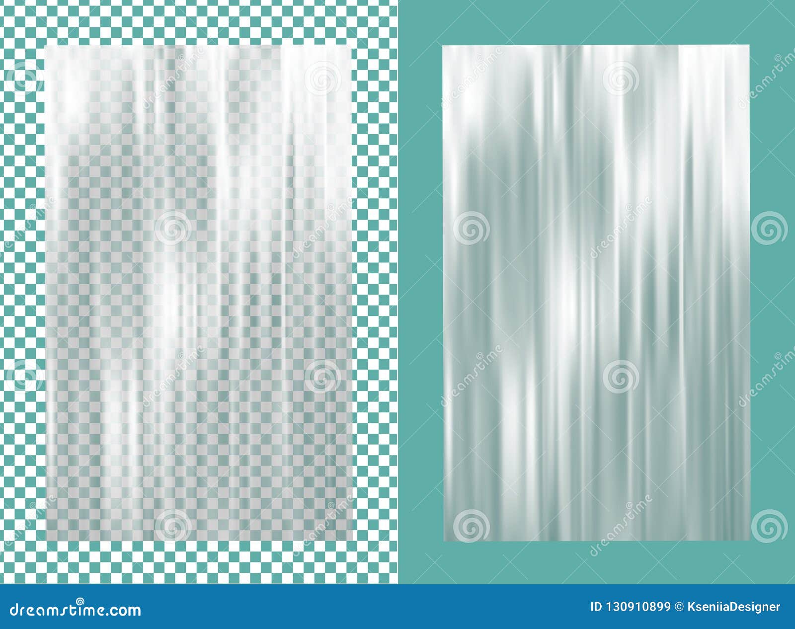 Realistic Transparent Vector Plastic Wrapper on Green Background Stock ...