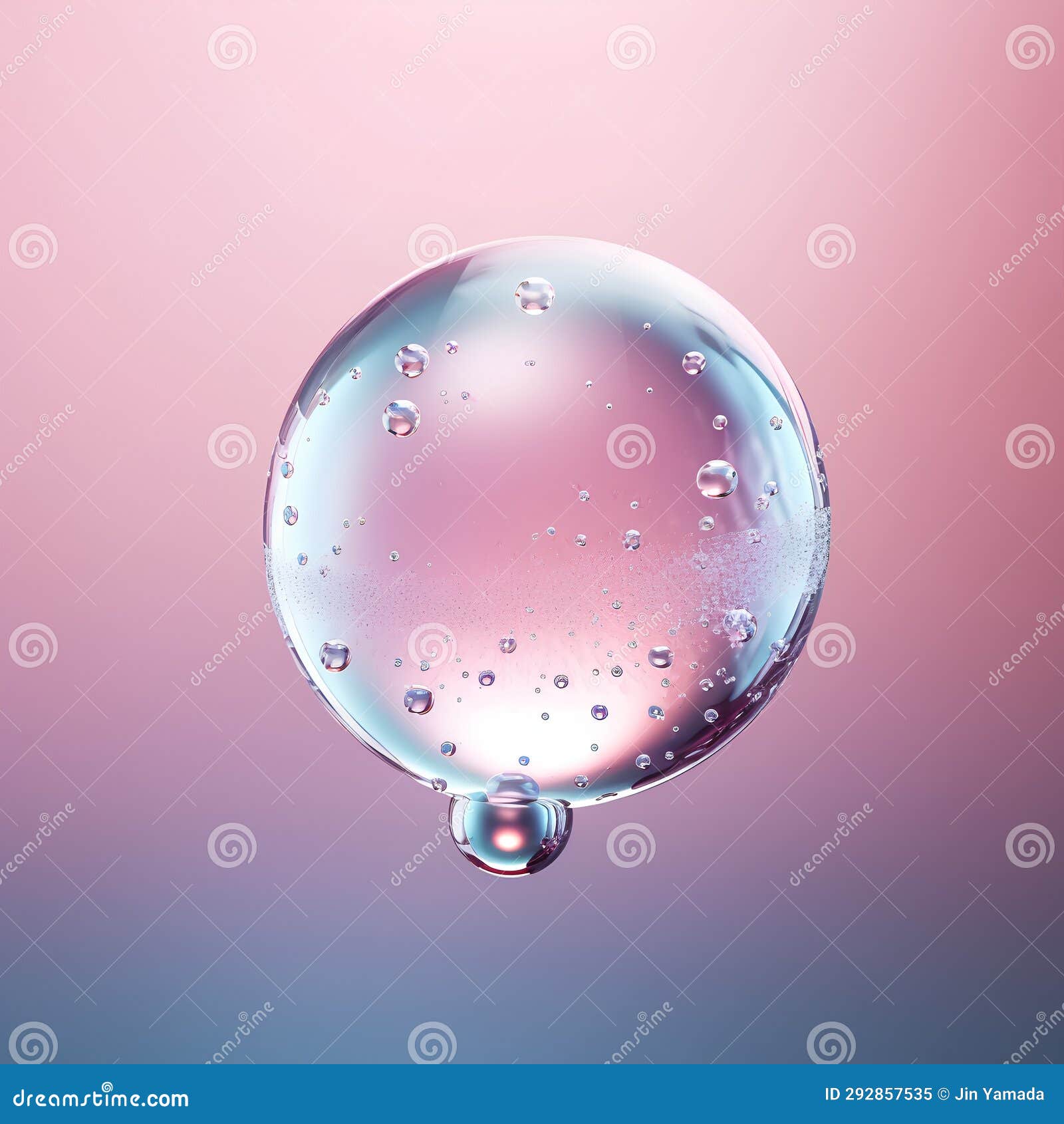 Realistic Transparent Water Drop with Bubbles. 3d Vector Illustration ...