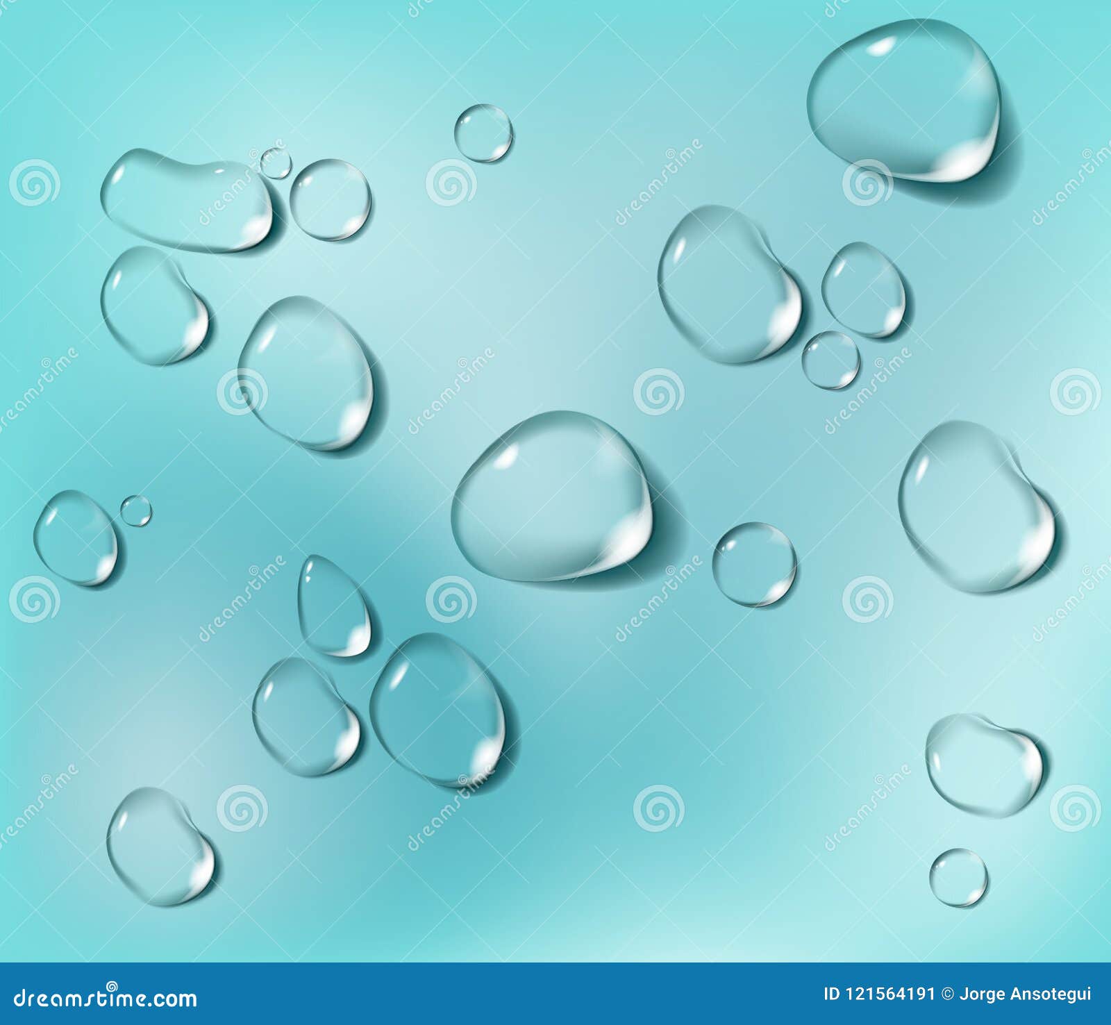 Realistic Transparent Water Drops Composition. Stock Vector ...