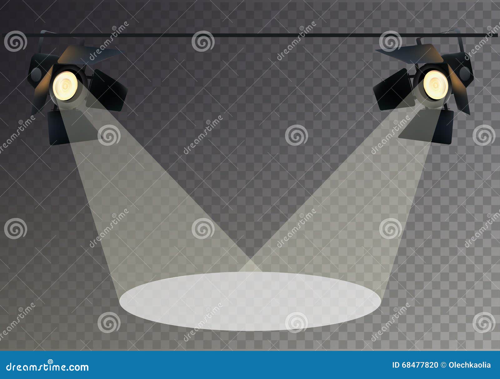 Realistic Transperent Background Spotlights. Light Effect. Scene ...