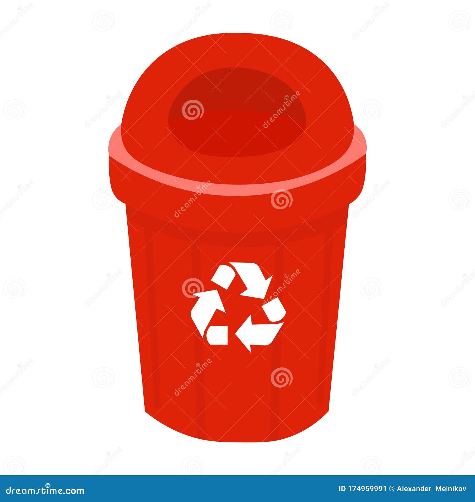 Realistic Trash Can Icon. Vector Illustration Eps 10 Stock Illustration ...