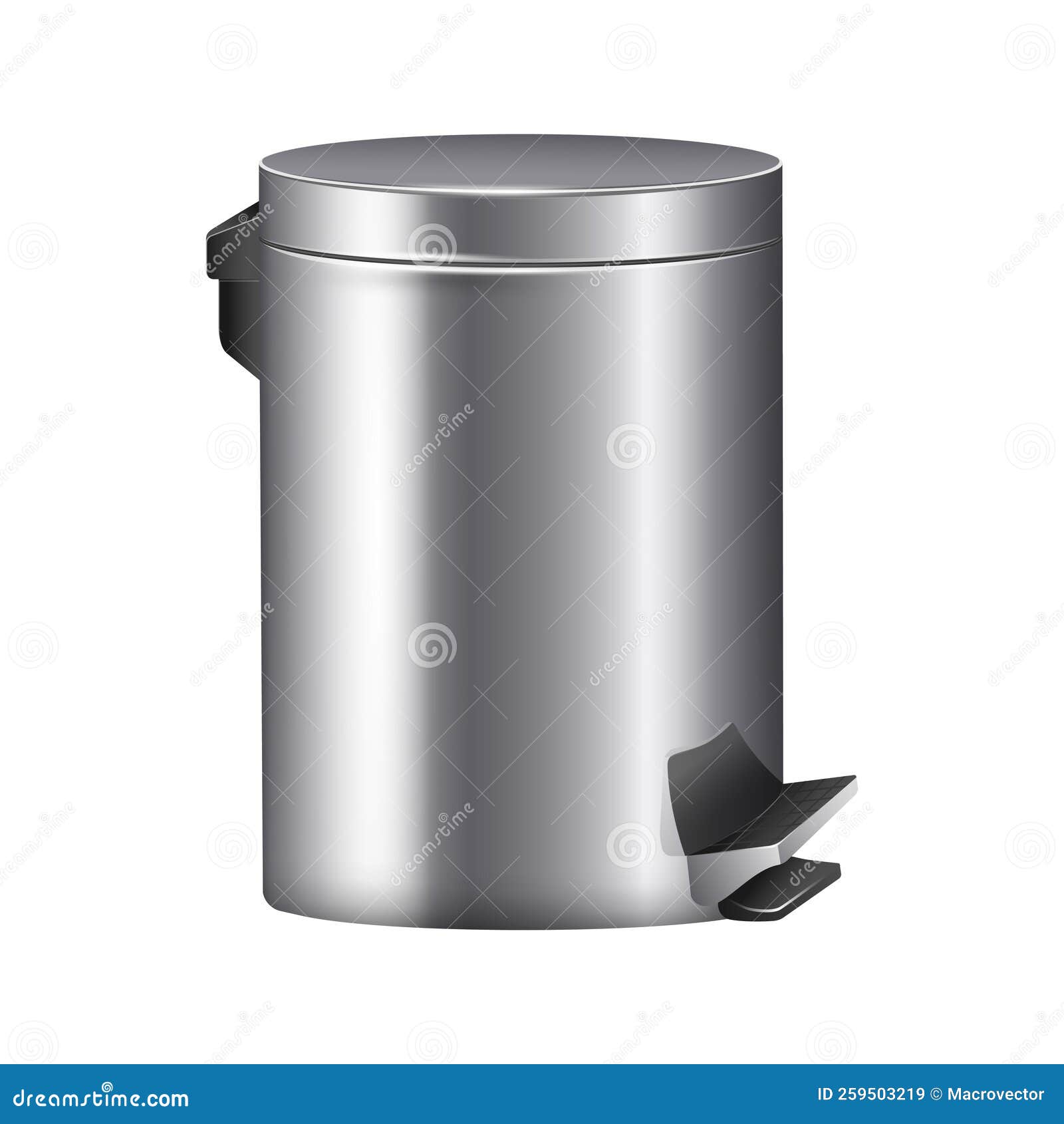 Realistic Trash Can stock vector. Illustration of glass - 259503219