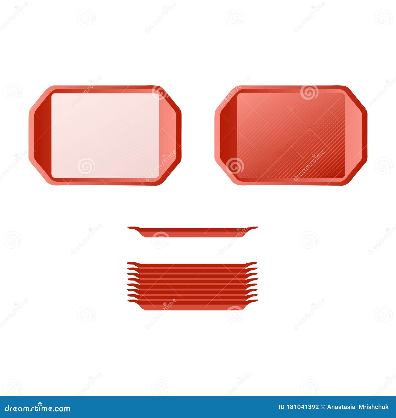 Realistic Tray on a White Background. Vector Illustration Stock ...