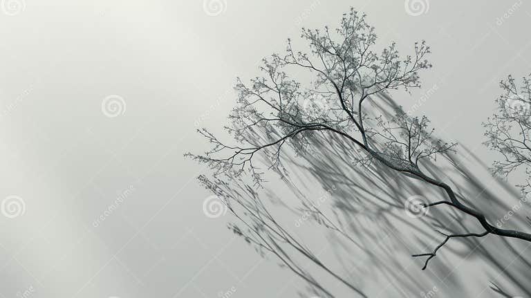 Realistic Tree Branch Shadows on Isolated Backgrounds - 3D Render Stock ...