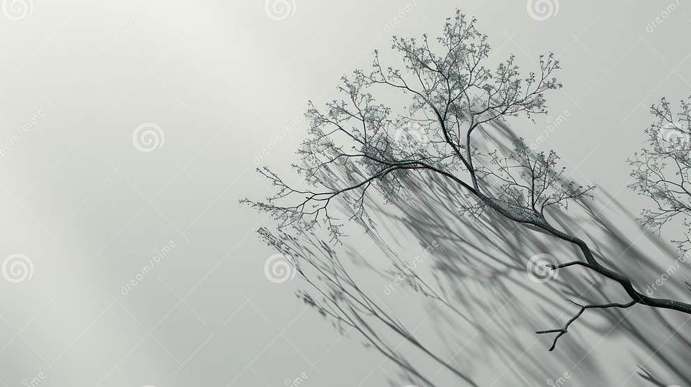 Realistic Tree Branch Shadows on Isolated Backgrounds - 3D Render Stock ...