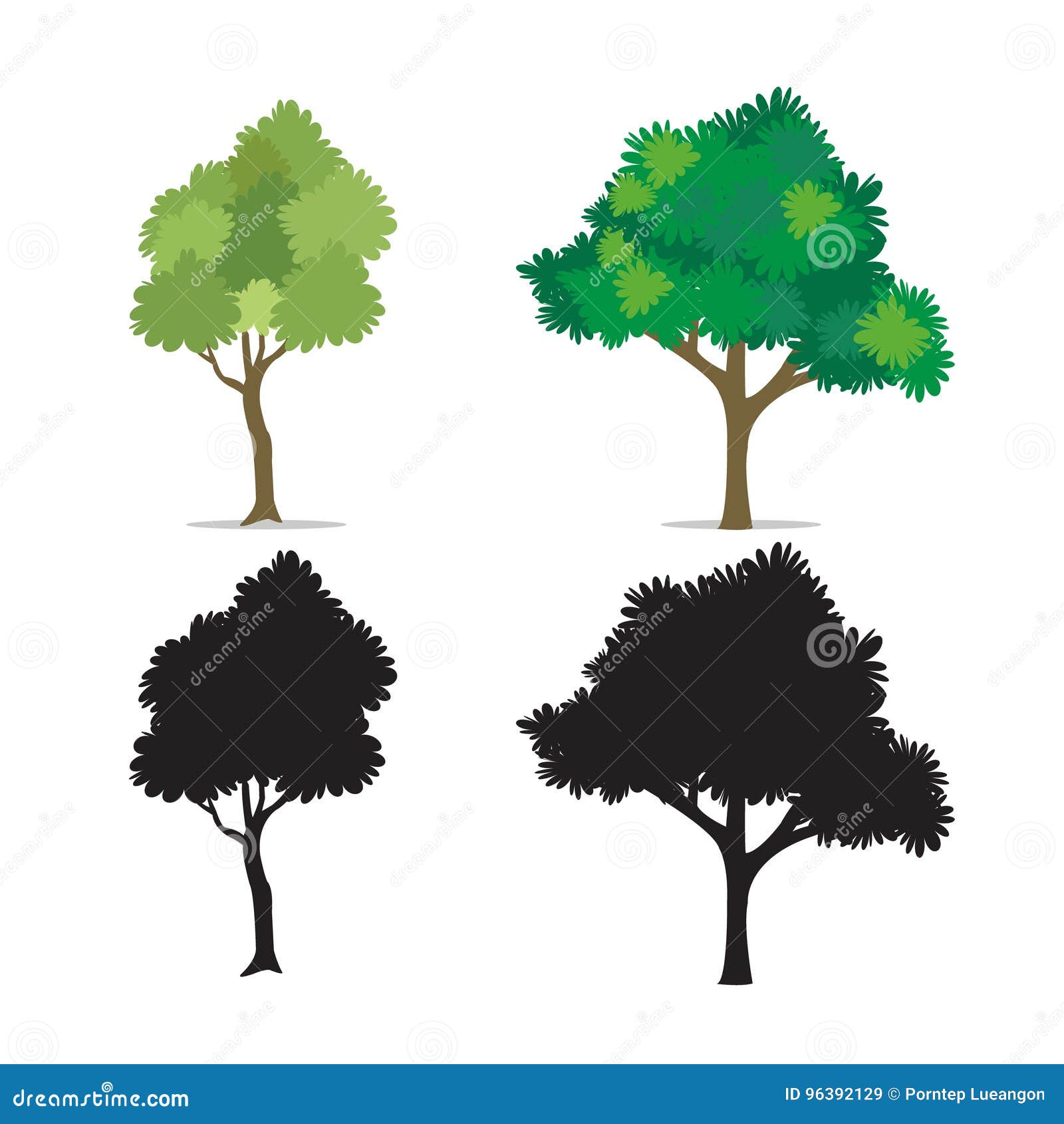 Realistic Elm Tree Illustration On White Background Royalty-Free ...