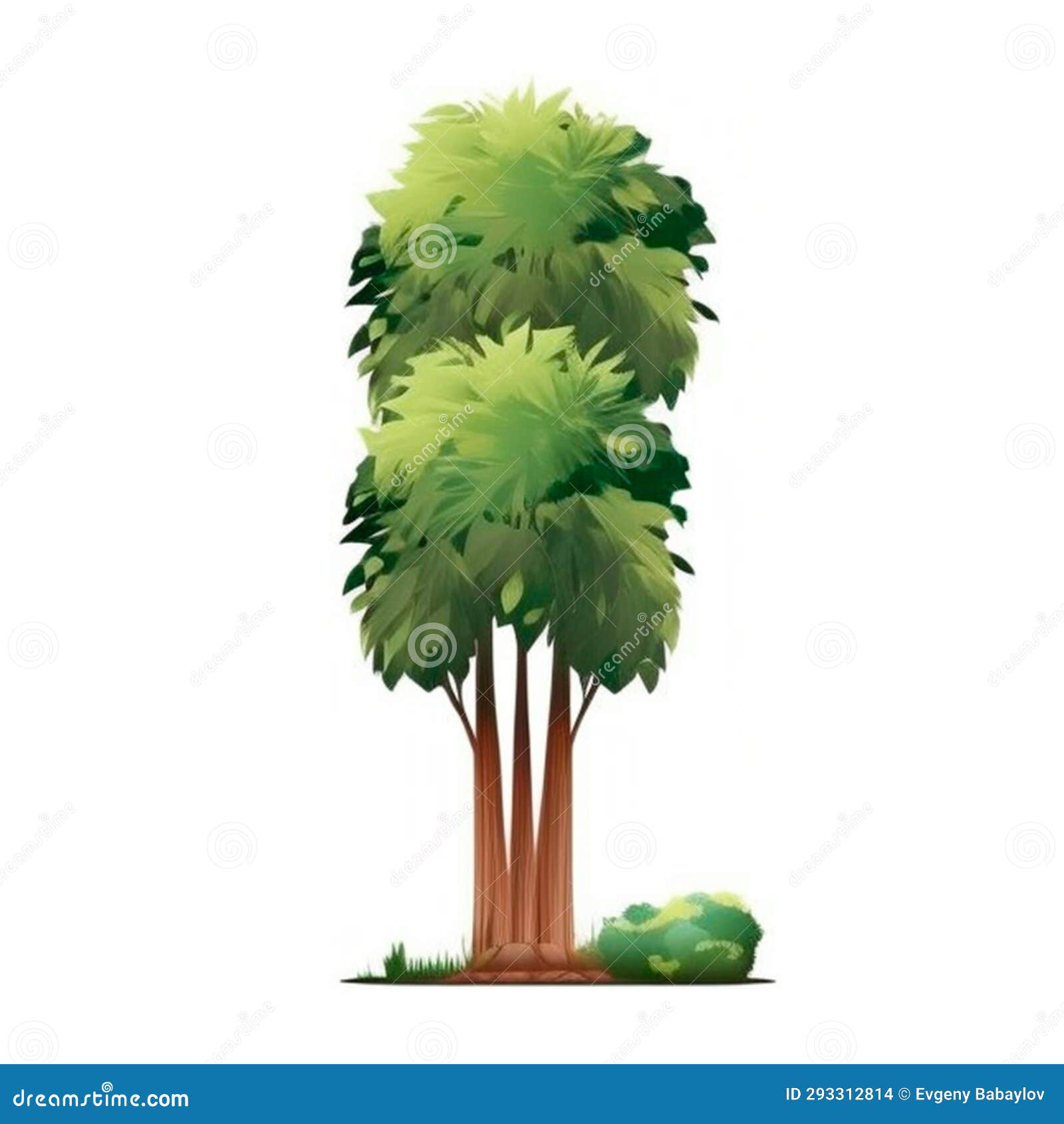 Realistic Tree on White - AI Generated Image Stock Illustration ...