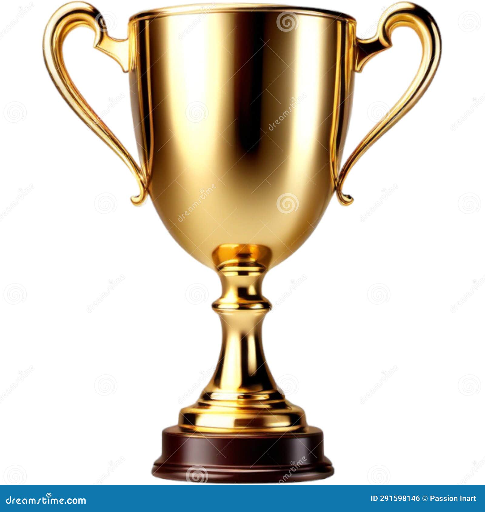 Realistic Trophy Gold Cup Isolated on White Background Stock ...