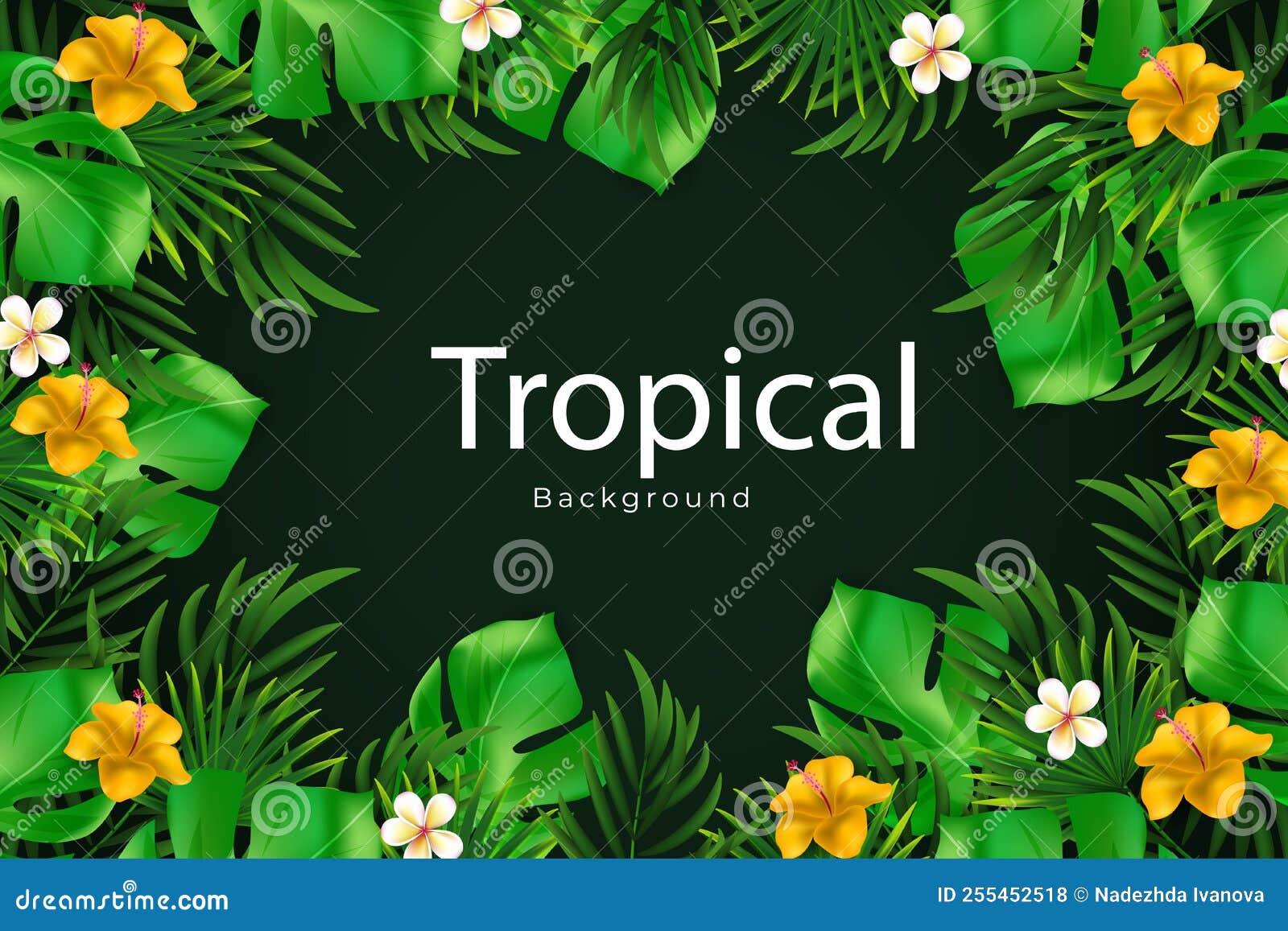 Realistic Tropical Background Vector Illustration. Stock Vector ...
