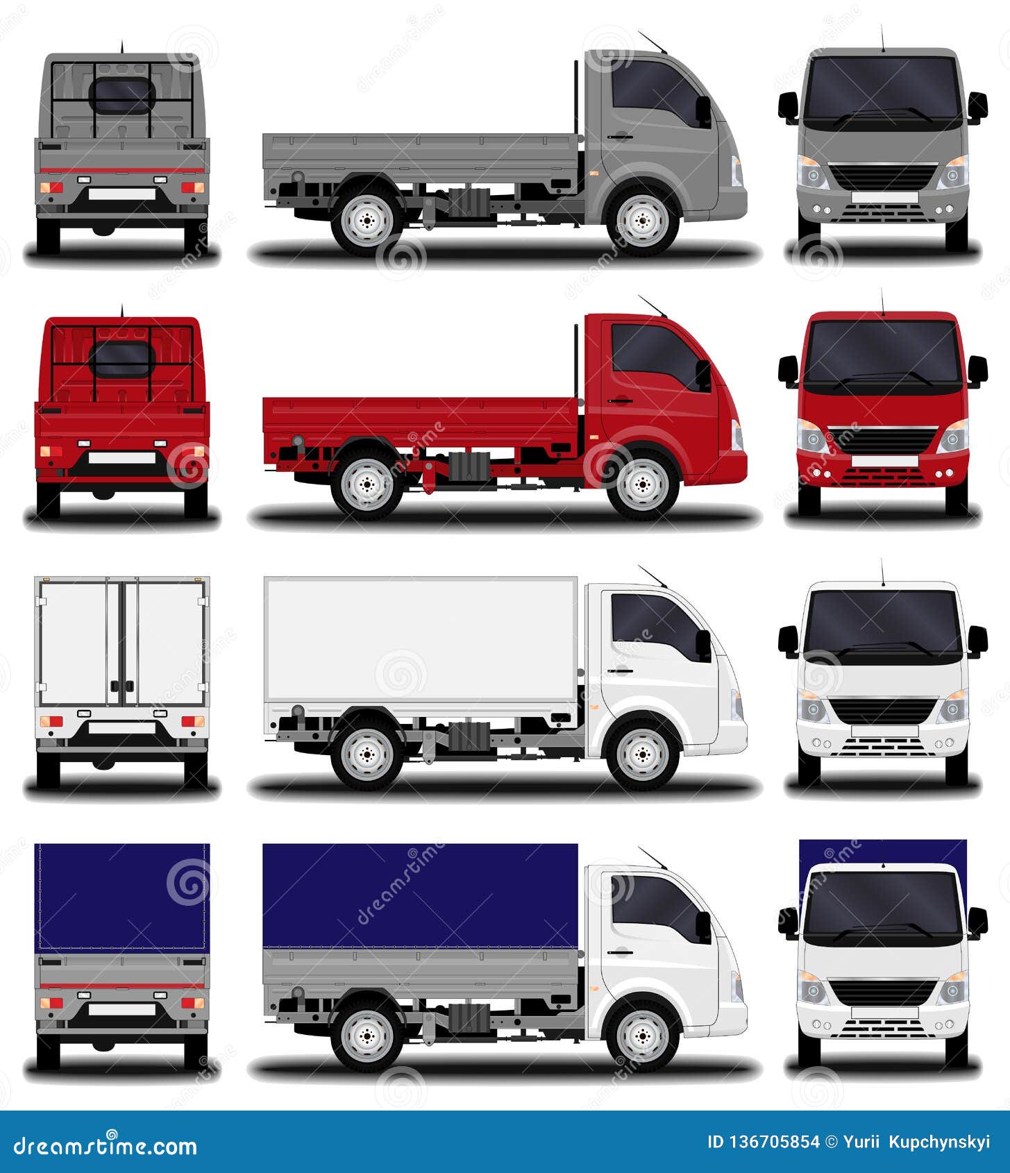 Realistic Trucks Without Trailers. Tractor Unit Truck. Lorry With Cabs ...