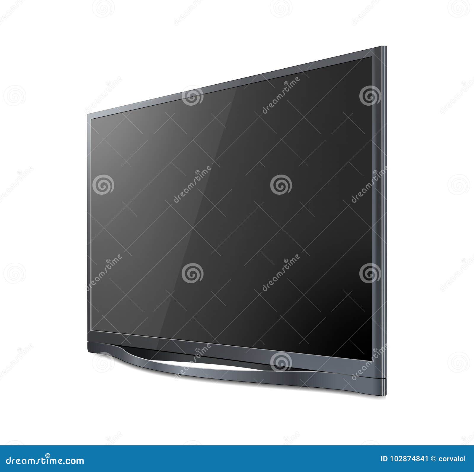 Realistic TV Screen. Modern Stylish Lcd Panel, Led Type Stock Vector ...