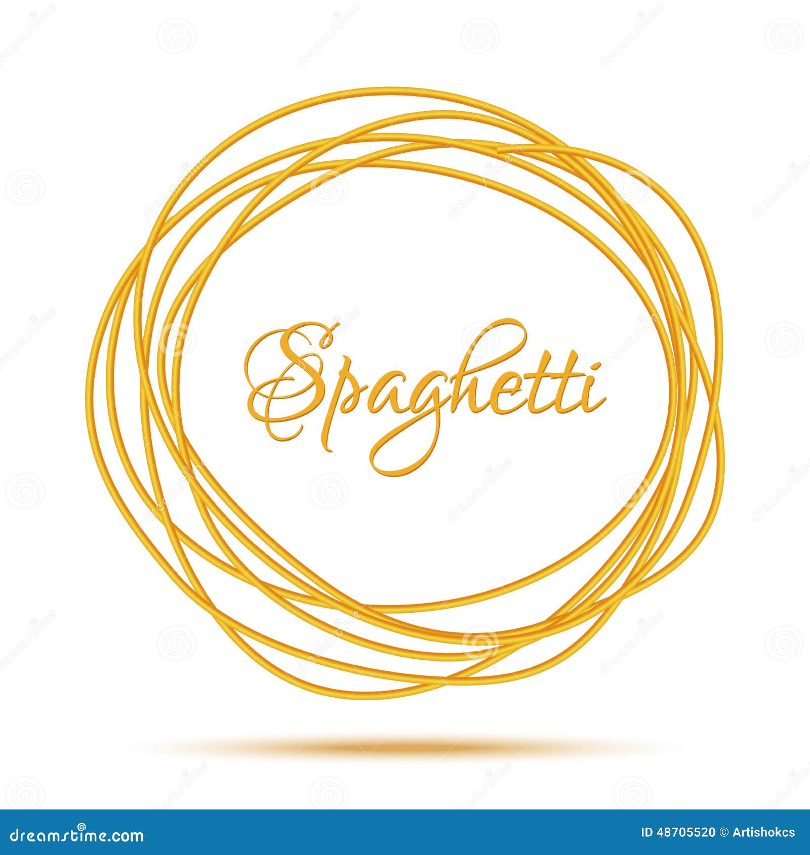 Realistic Twisted Spaghetti Pasta Circle Frame Stock Vector ...
