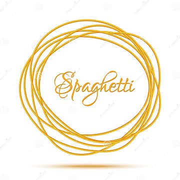 Realistic Twisted Spaghetti Pasta Circle Frame Stock Vector ...