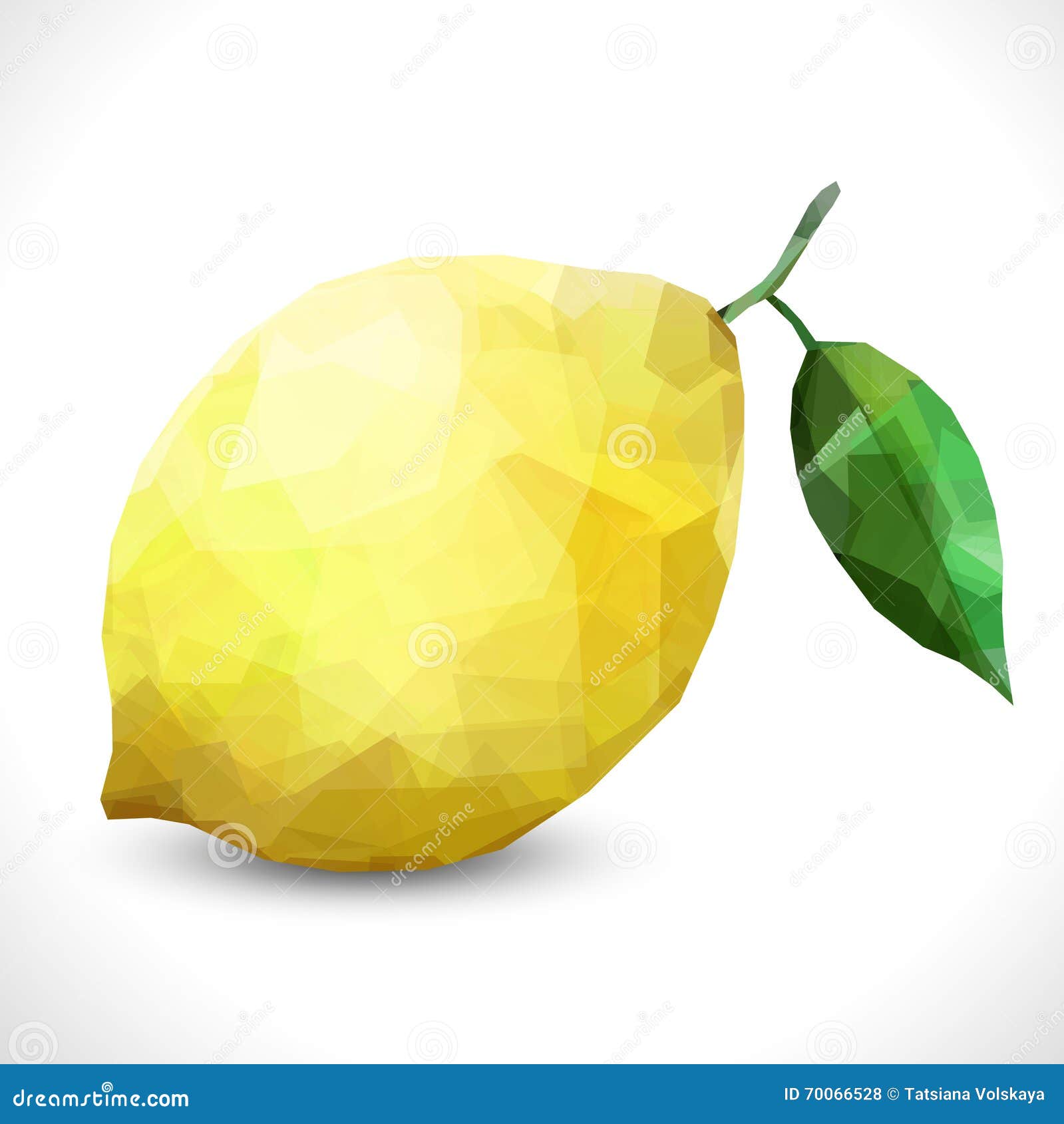 Realistic Unusual Polygonal Lemon. Modern Vector Editable Template ...