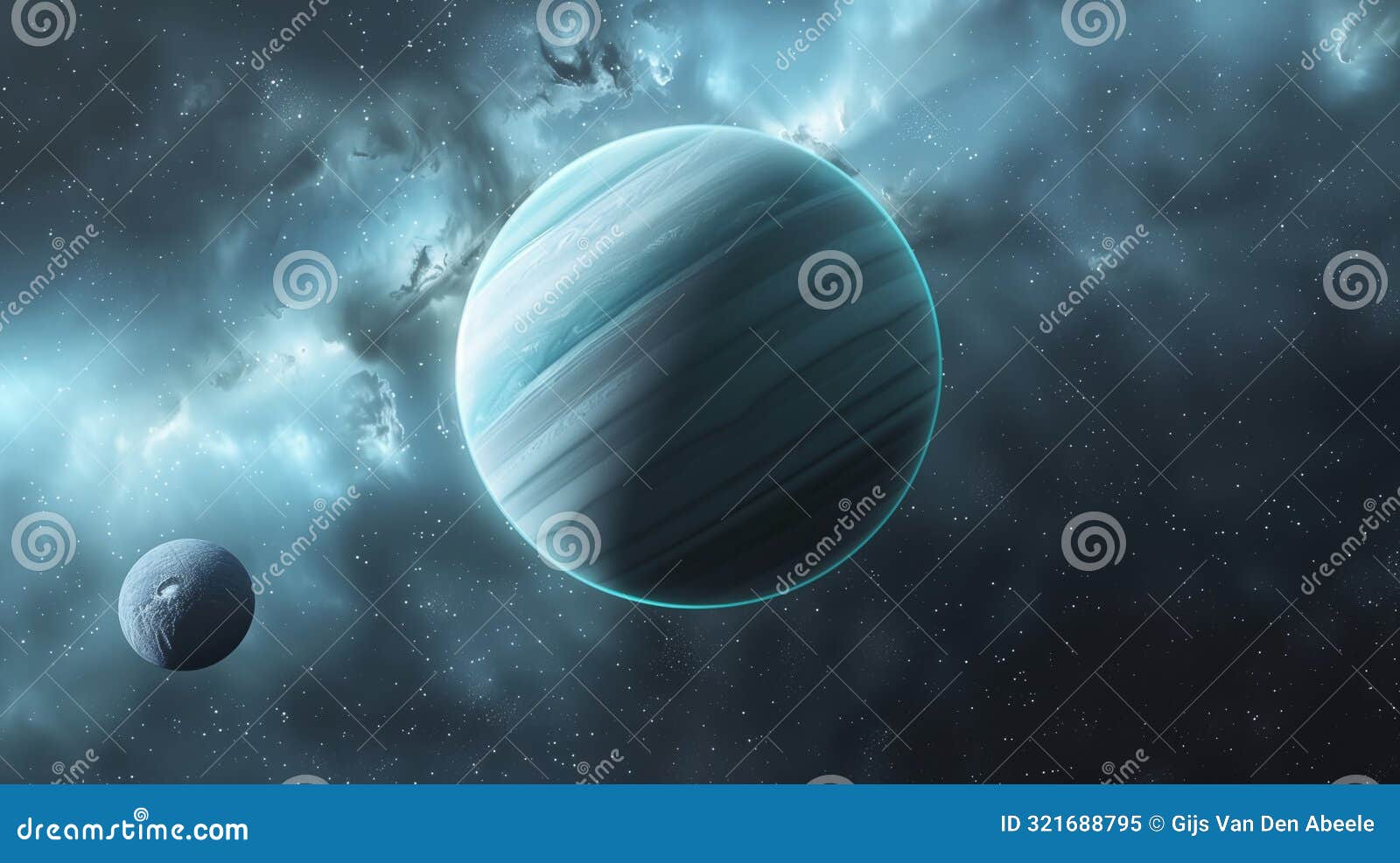 Realistic Uranus Planet in Space Stock Illustration - Illustration of ...