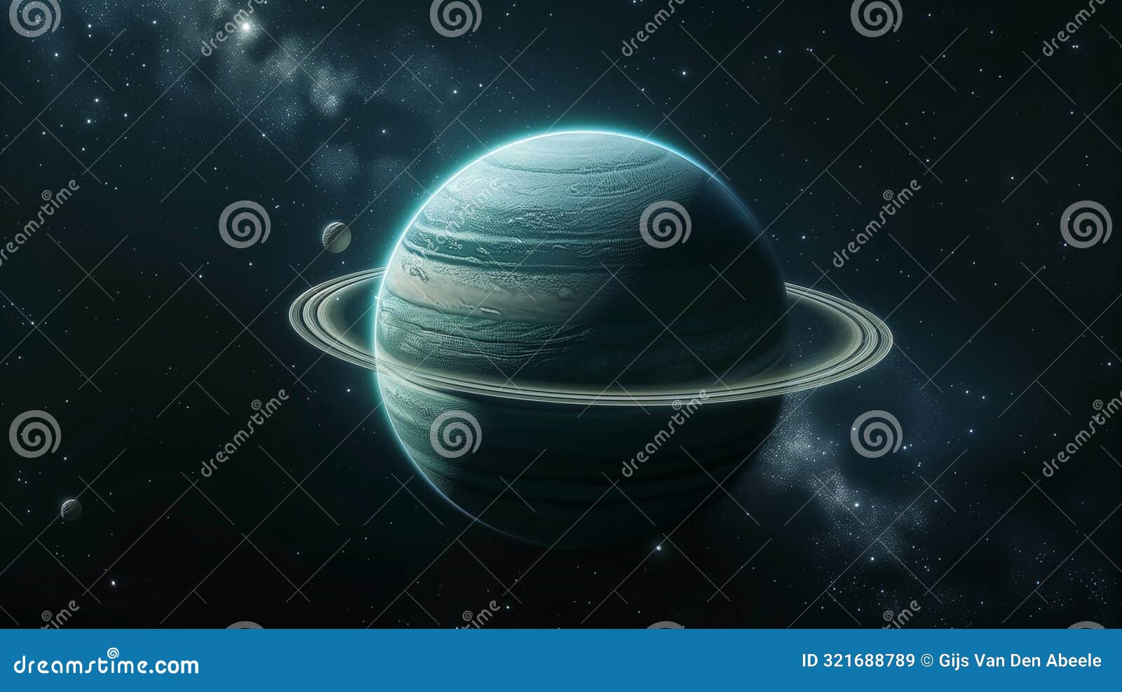 Realistic Uranus Planet in Space Stock Illustration - Illustration of ...