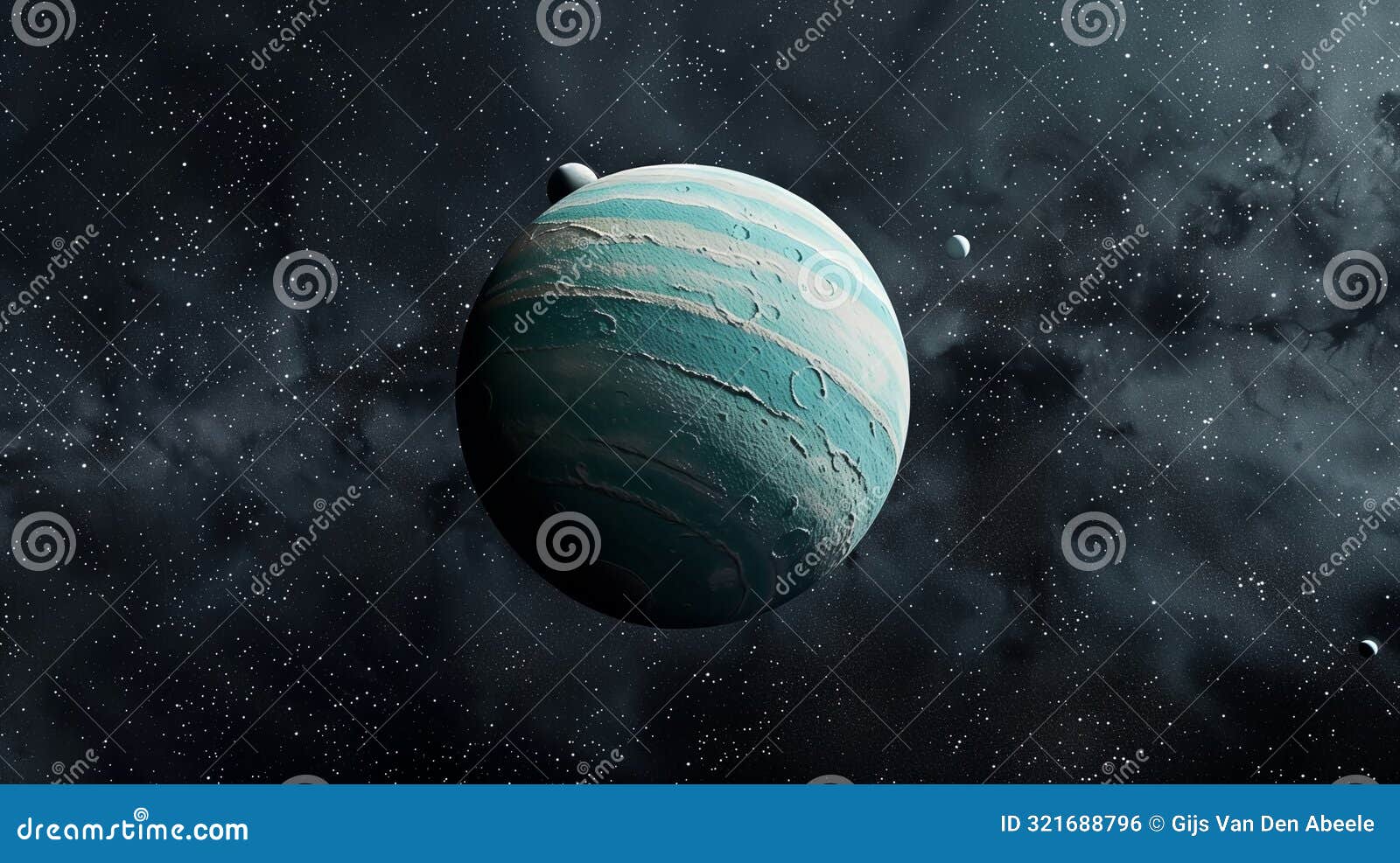 Realistic Uranus Planet in Space Stock Illustration - Illustration of ...