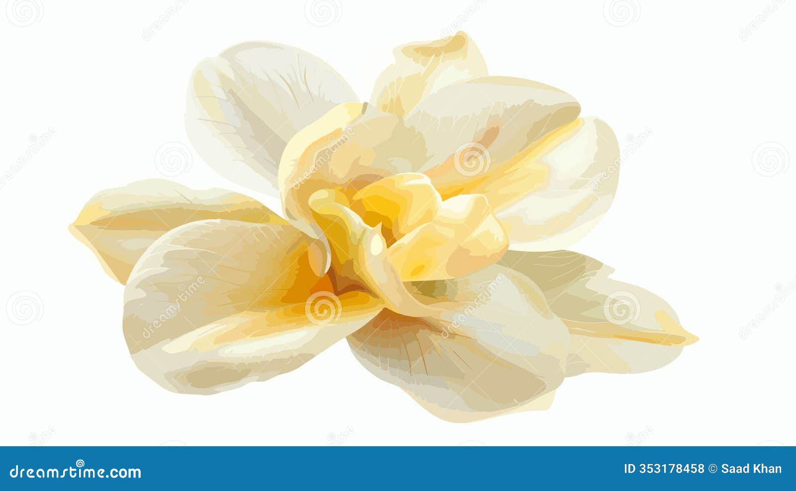 Realistic Vanilla Flower Vector Objects on White Background Stock ...