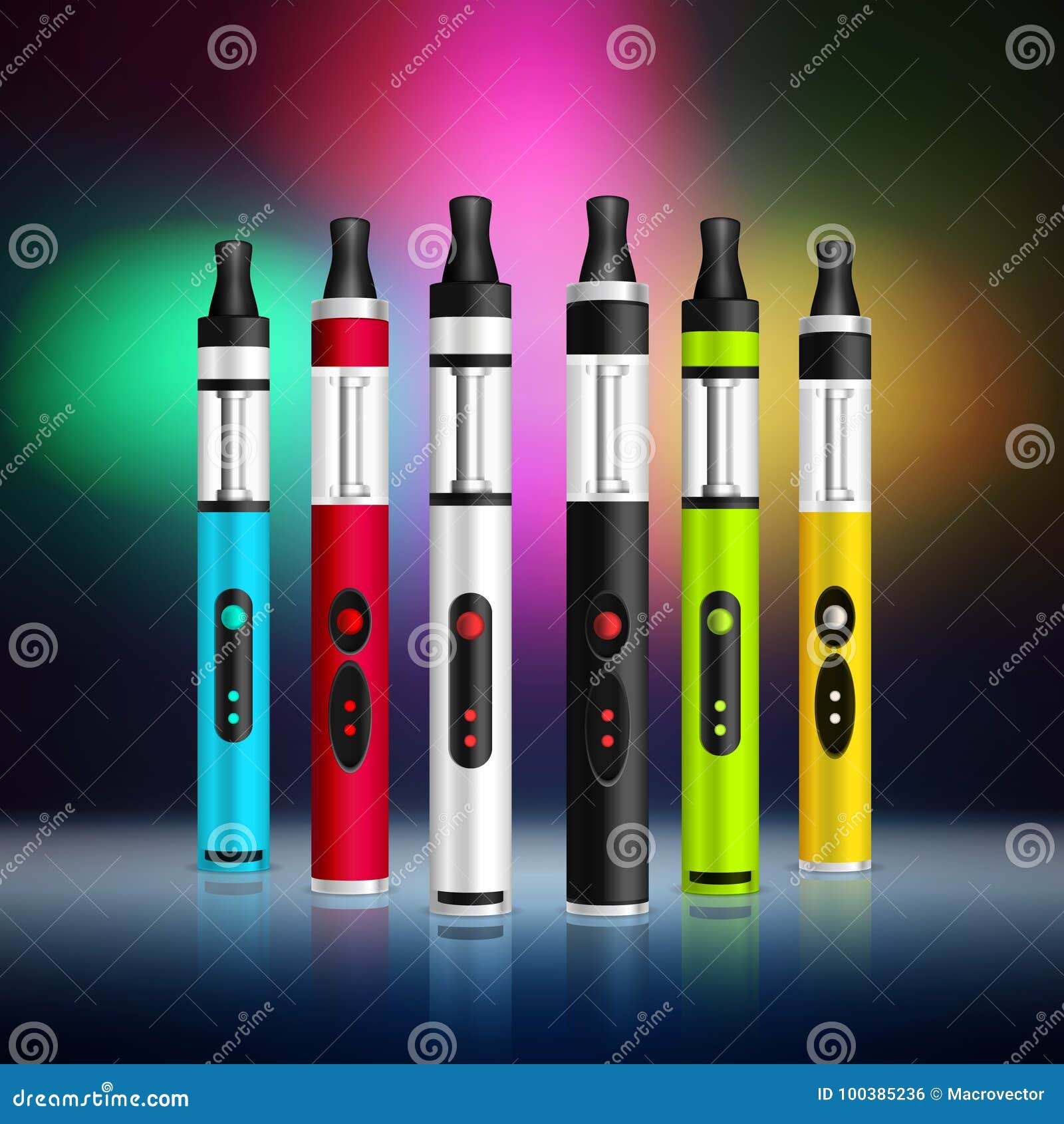 Realistic Vaping Illustration Cartoon Vector | CartoonDealer.com #100103103