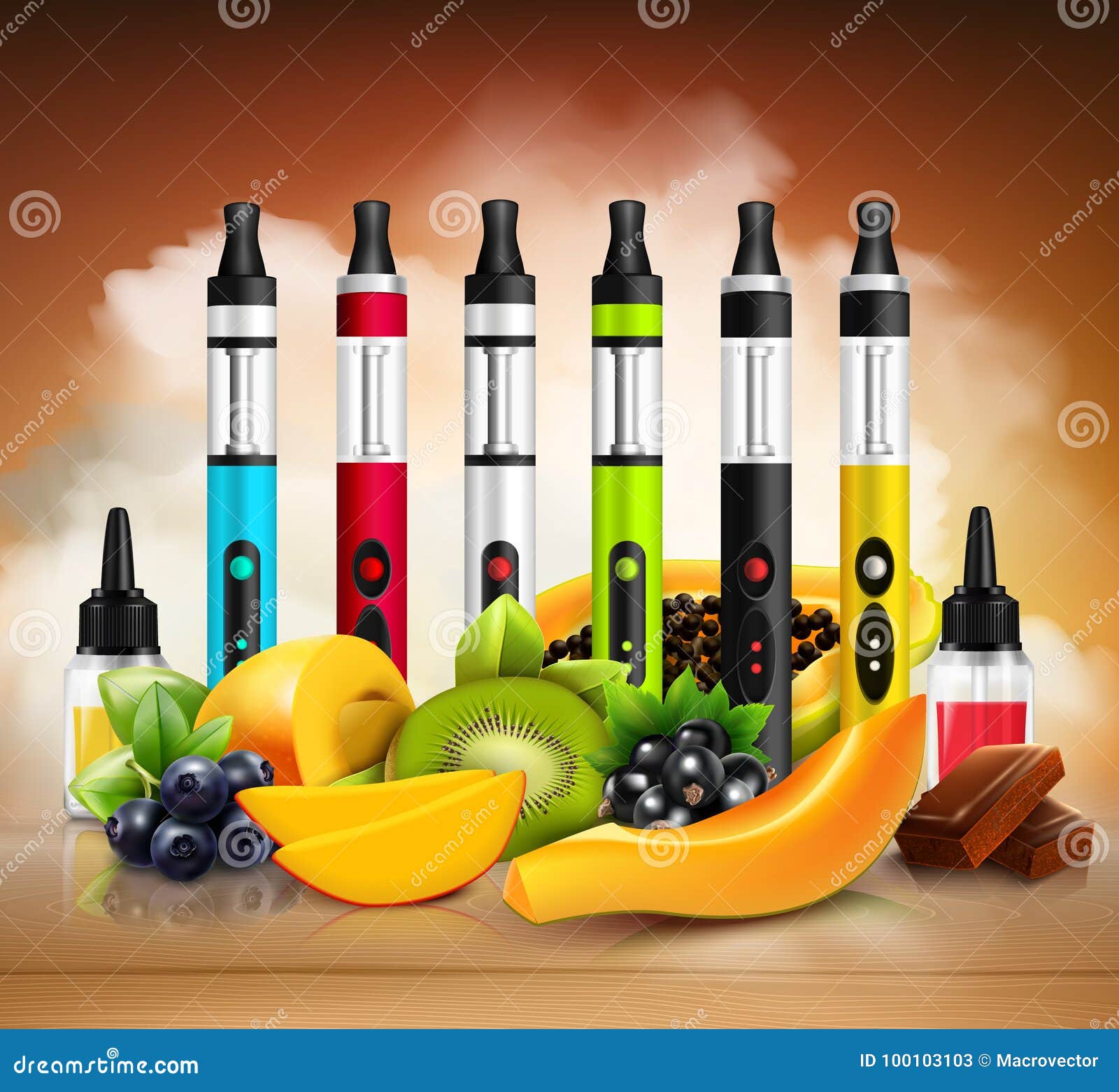 Realistic Vaping Illustration Stock Vector - Illustration of equipment ...